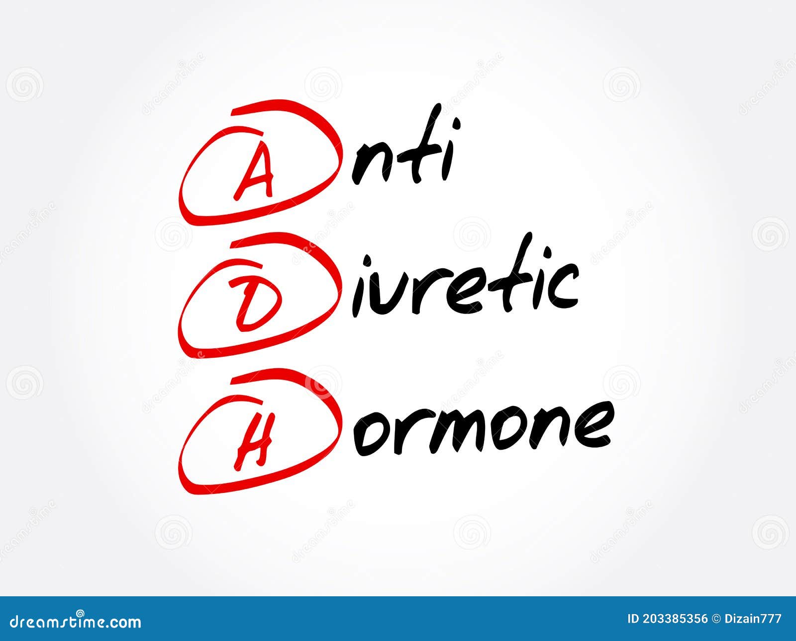 ADH - Antidiuretic Hormone Acronym Stock Illustration - Illustration of ...