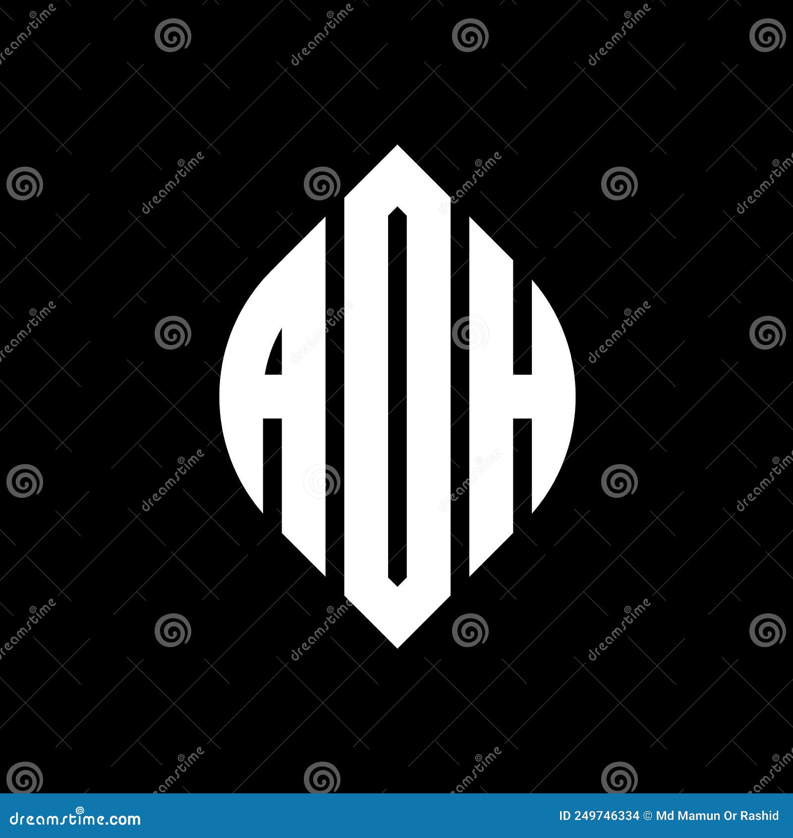ADH Circle Letter Logo Design with Circle and Ellipse Shape. ADH ...