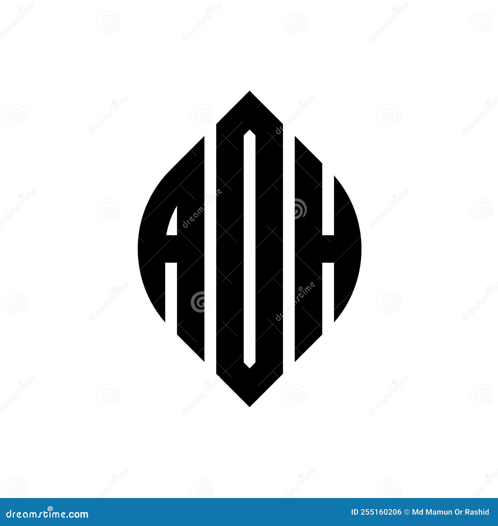 ADH Circle Letter Logo Design with Circle and Ellipse Shape. ADH ...