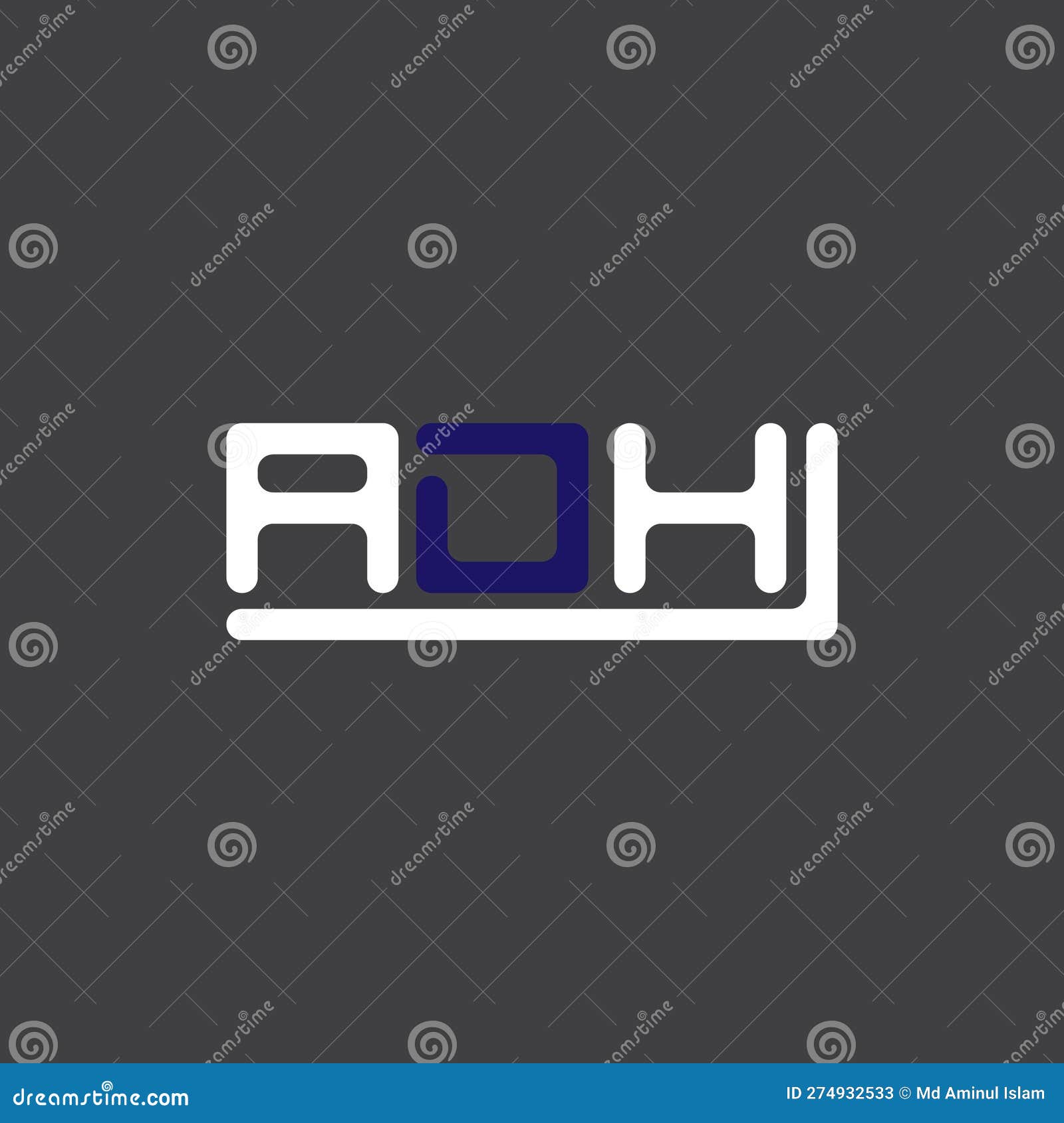 ADH Letter Logo Creative Design with Vector Graphic, Stock Vector ...