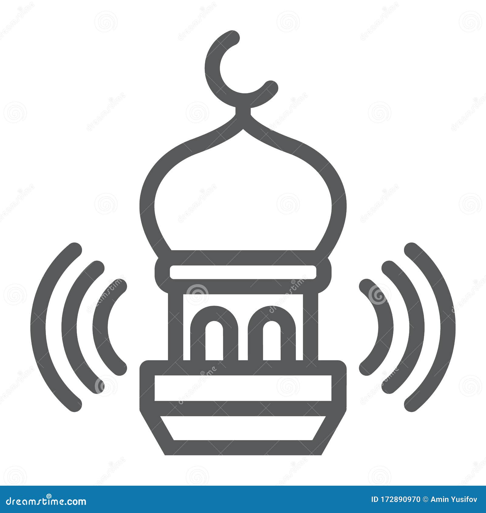 Adhan Call Line Icon, Ramadan And Religion, Mosque Sign, Vector ...