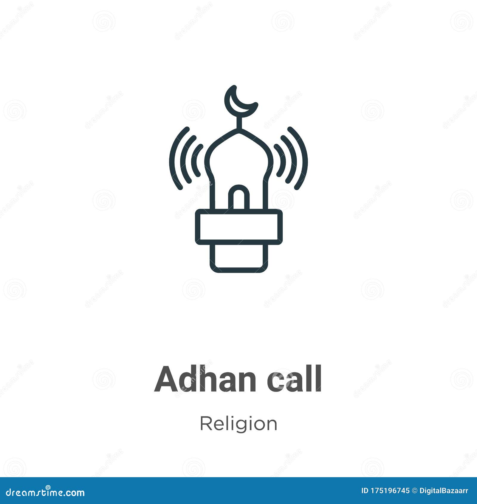 Adhan Call Icon. Trendy Flat Vector Adhan Call Icon On White Background ...