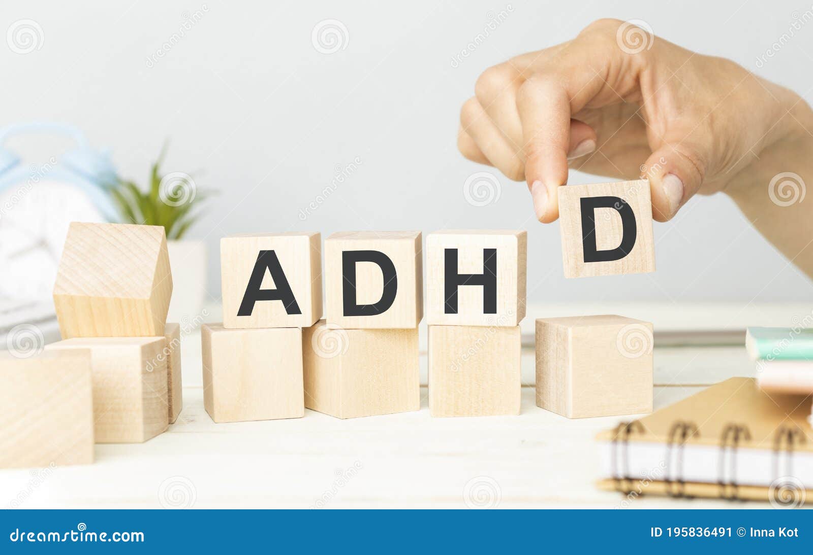 ADHD Abbreviation On Wooden Blocks. ADHD Is Attention Deficit ...