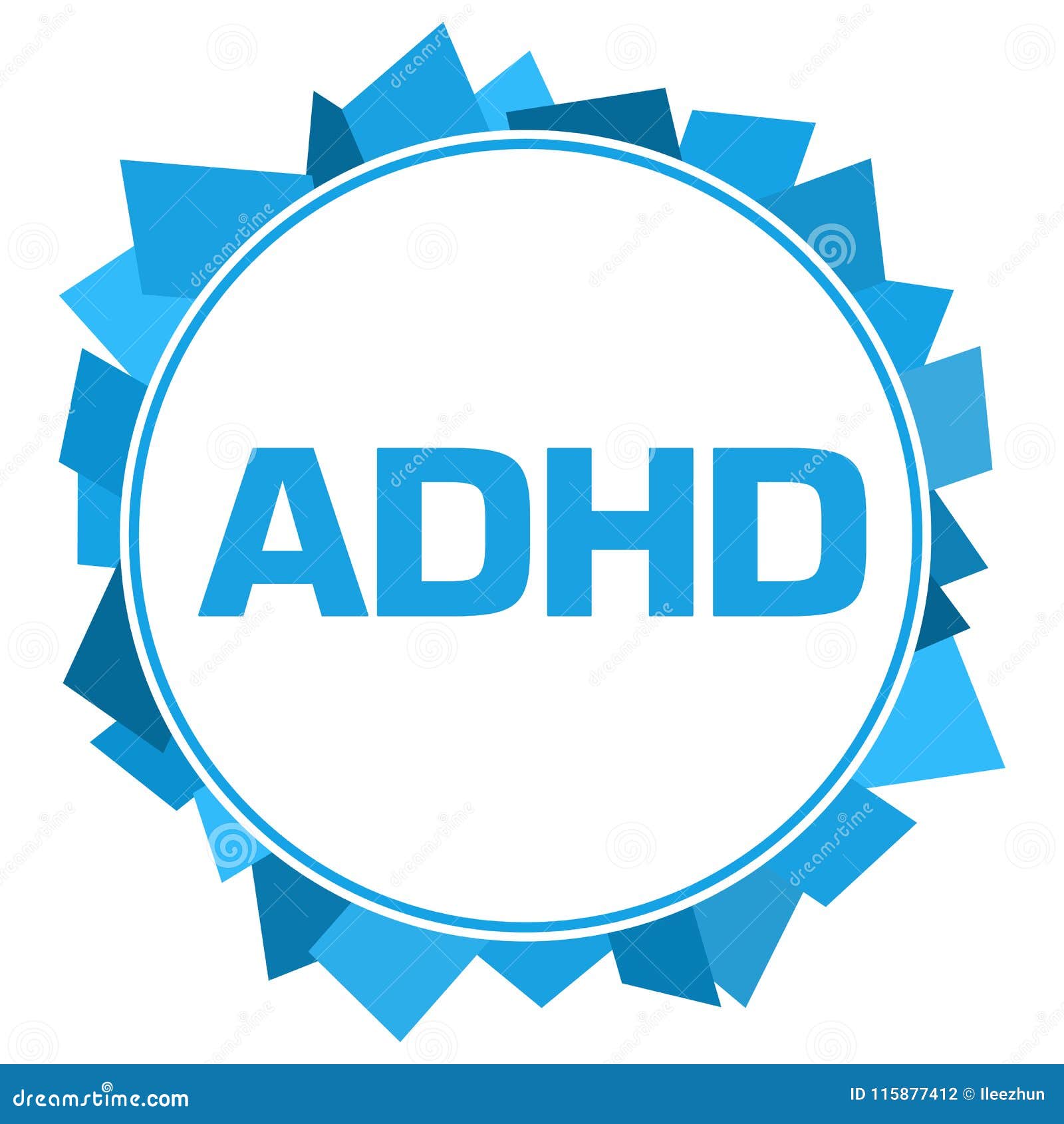 ADHD - Attention Deficit Hyperactivity Disorder Blue Abstract Circular ...