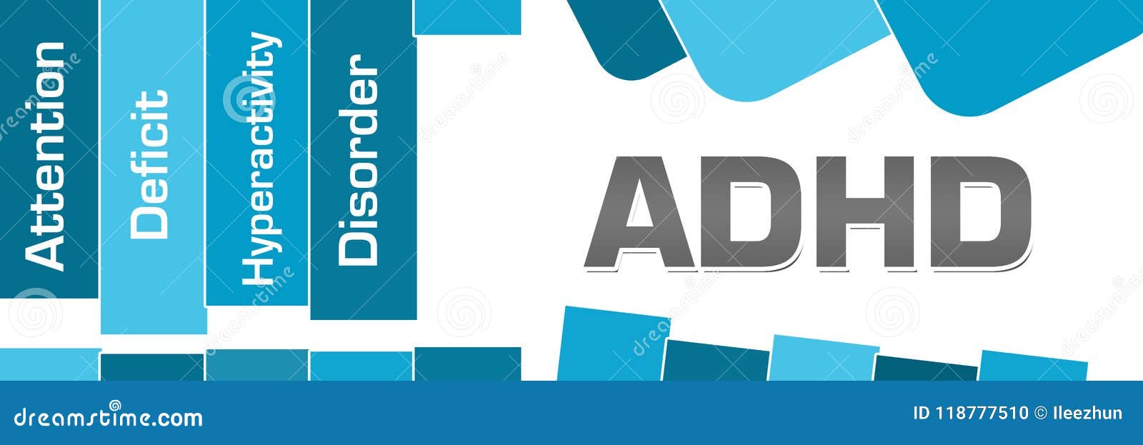 ADHD - Attention Deficit Hyperactivity Disorder Blue Stripes Rounded ...