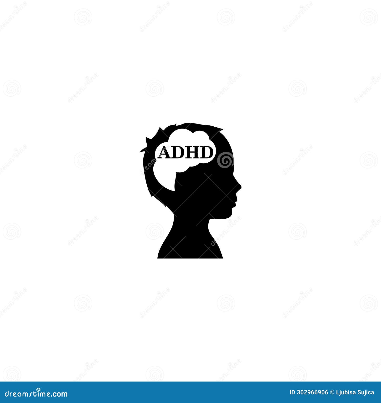 ADHD, Attention Deficit Hyperactivity Disorder Concept Isolated on ...