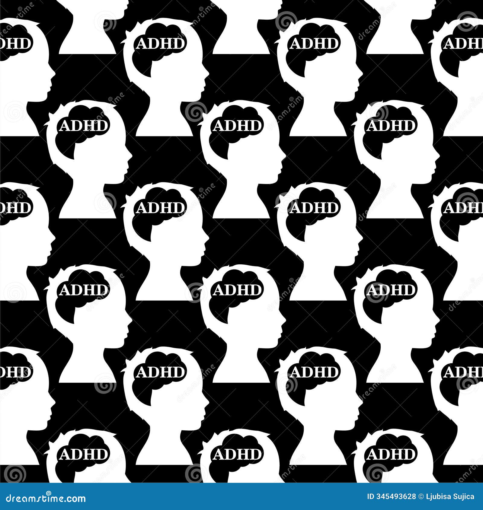 Attention Deficit Hyperactivity Disorder Adhd On Blue Stock Photography ...