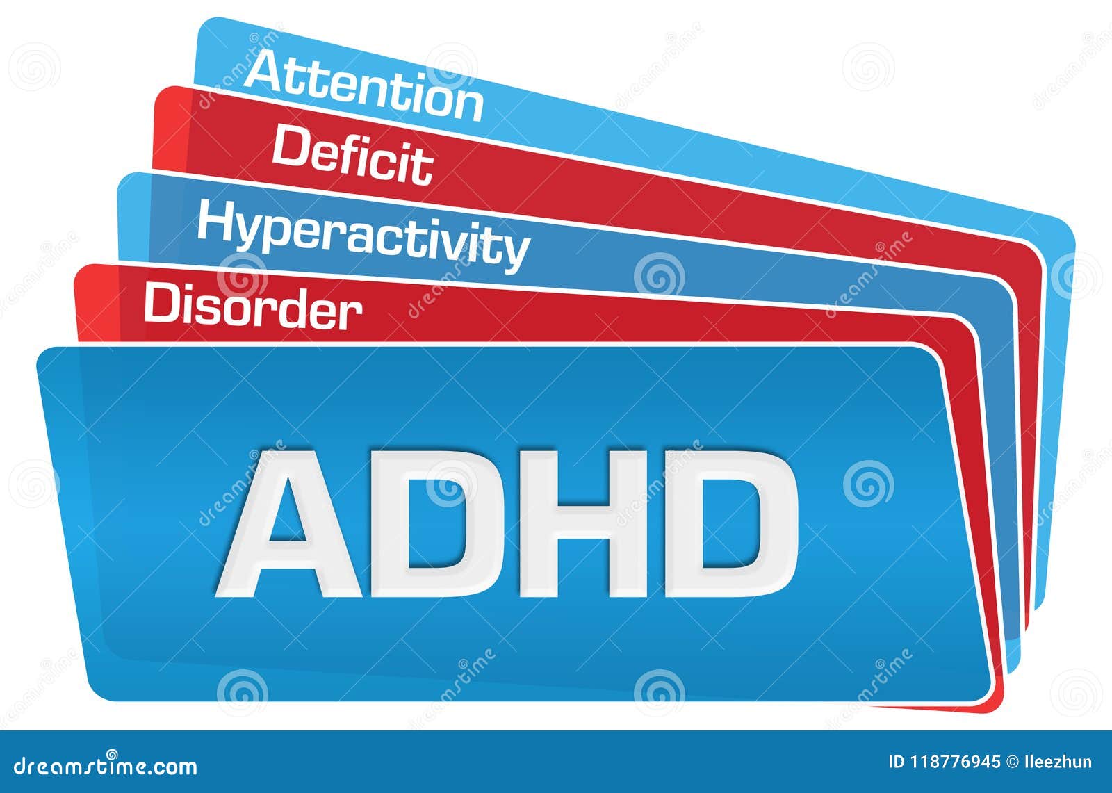 ADHD - Attention Deficit Hyperactivity Disorder Red Blue Rounded ... ADHD - Attention Deficit Hyperactivity Disorder Red Blue Rounded ...