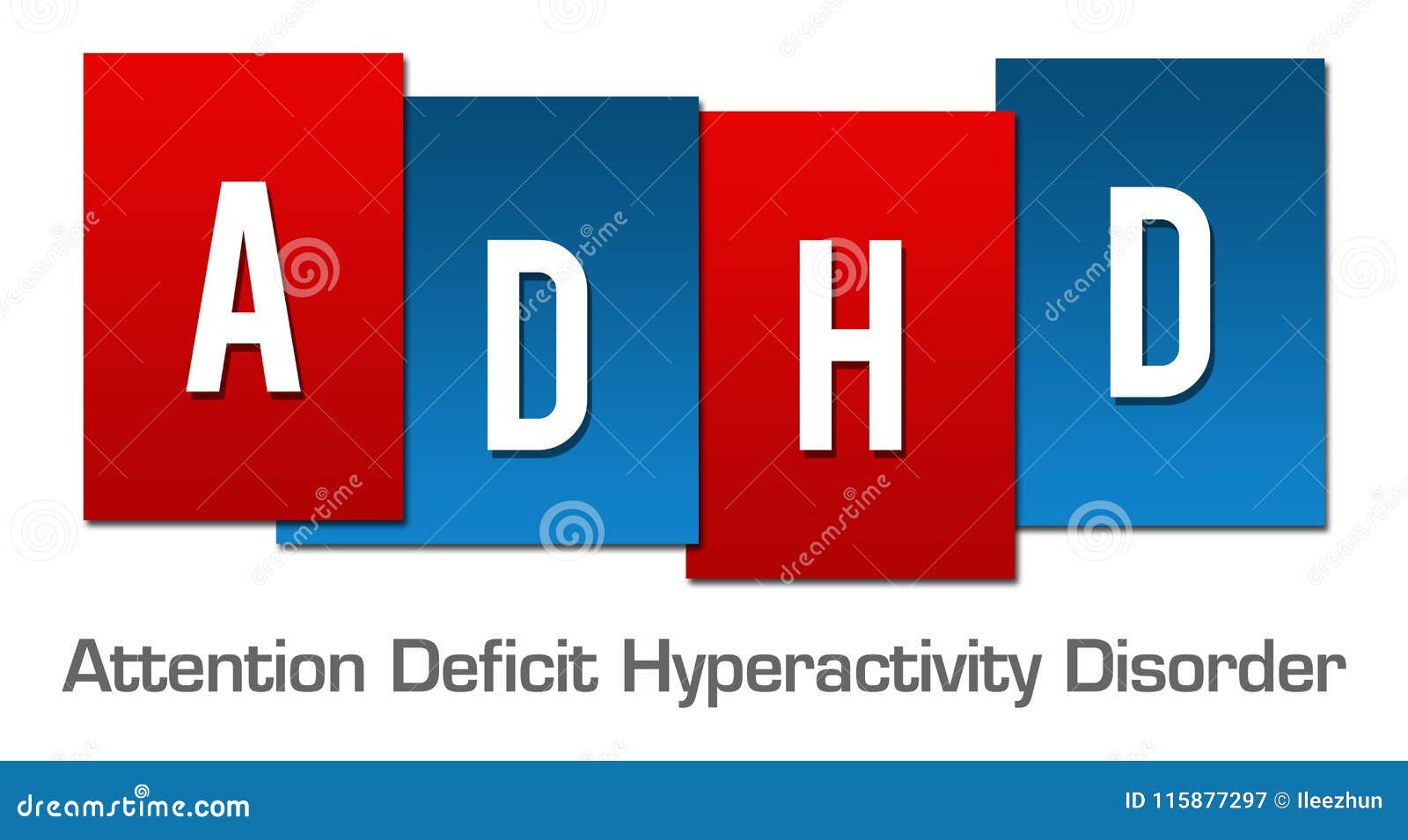 ADHD - Attention Deficit Hyperactivity Disorder Blue Basic Shapes Text ...