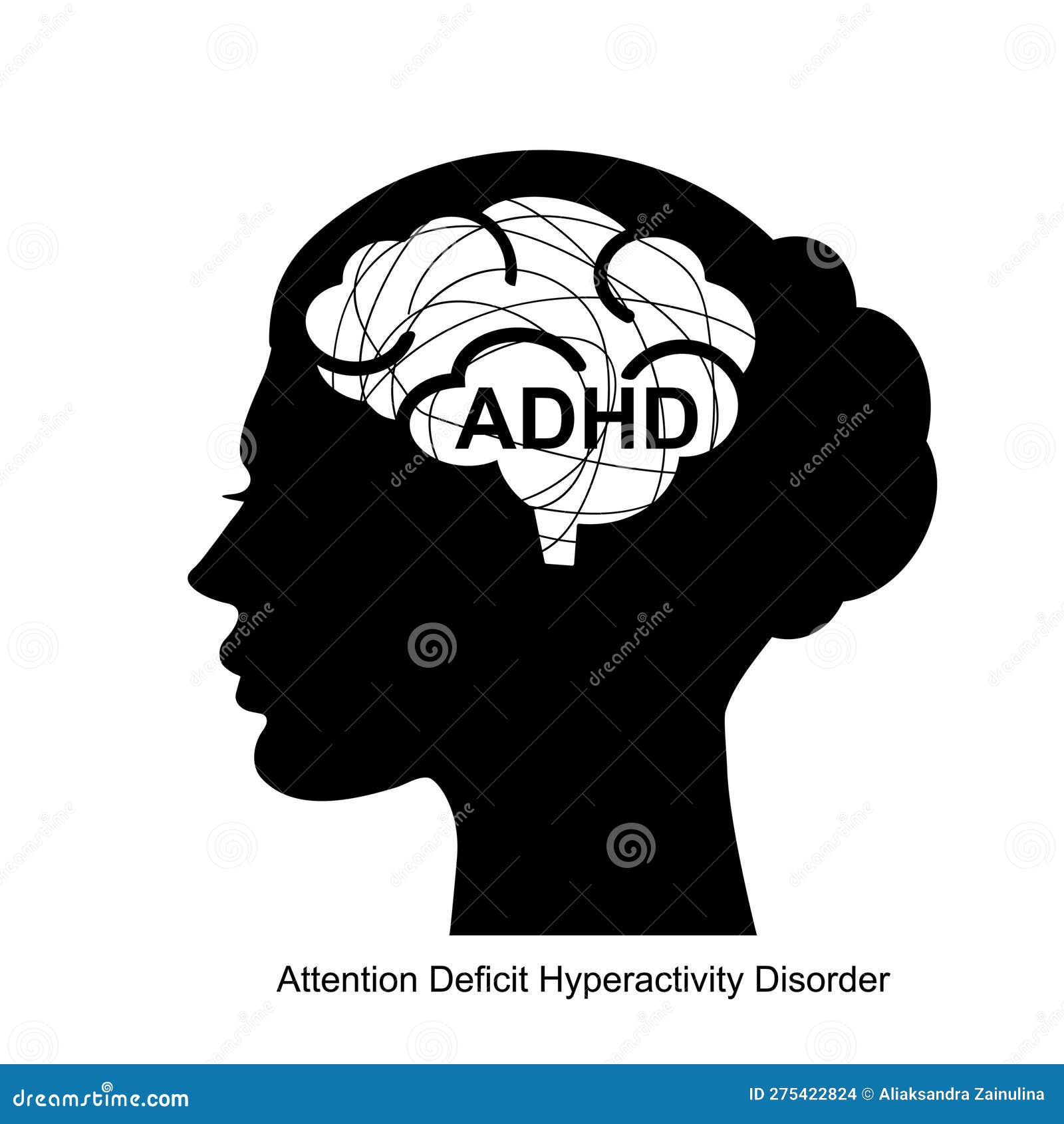 ADHD, Attention Deficit Hyperactivity Disorder Woman Icon Stock ...