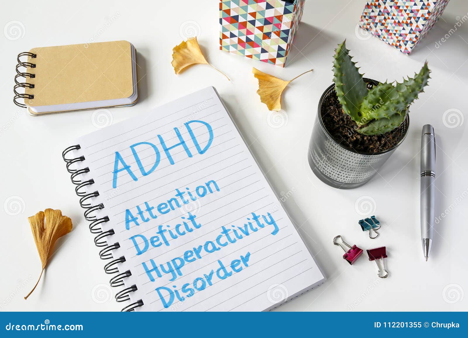 ADHD Attention Deficit Hyperactivity Disorder Written in Notebook Stock ...