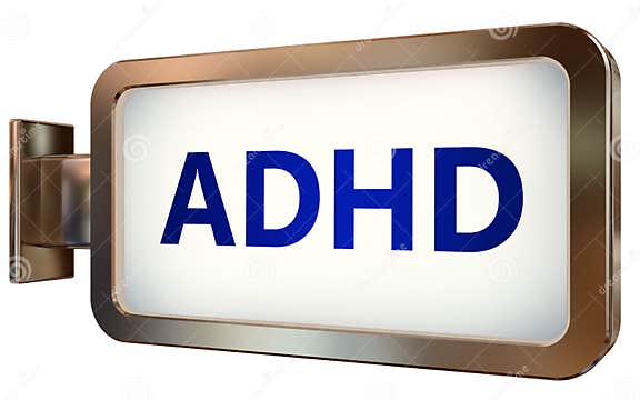 ADHD on Billboard Background Stock Illustration - Illustration of light ...