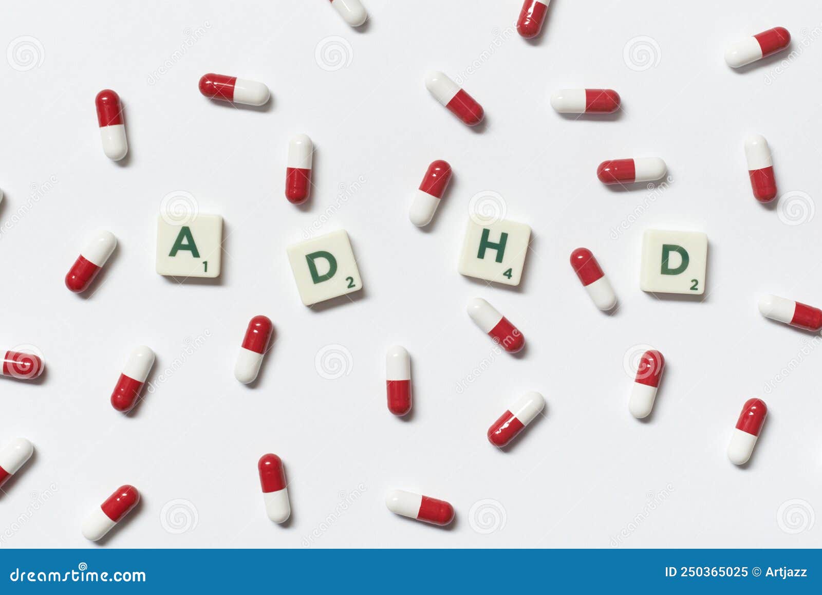 ADHD Blocks and Pharmaceutical Tablets. Stock Image - Image of ...
