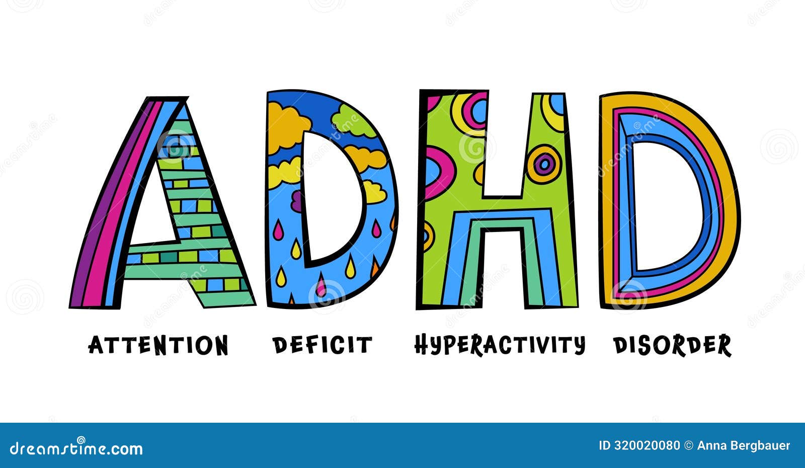 ADHD Concept. Attention Deficit Hyperactivity Disorder Web Banner Stock ...