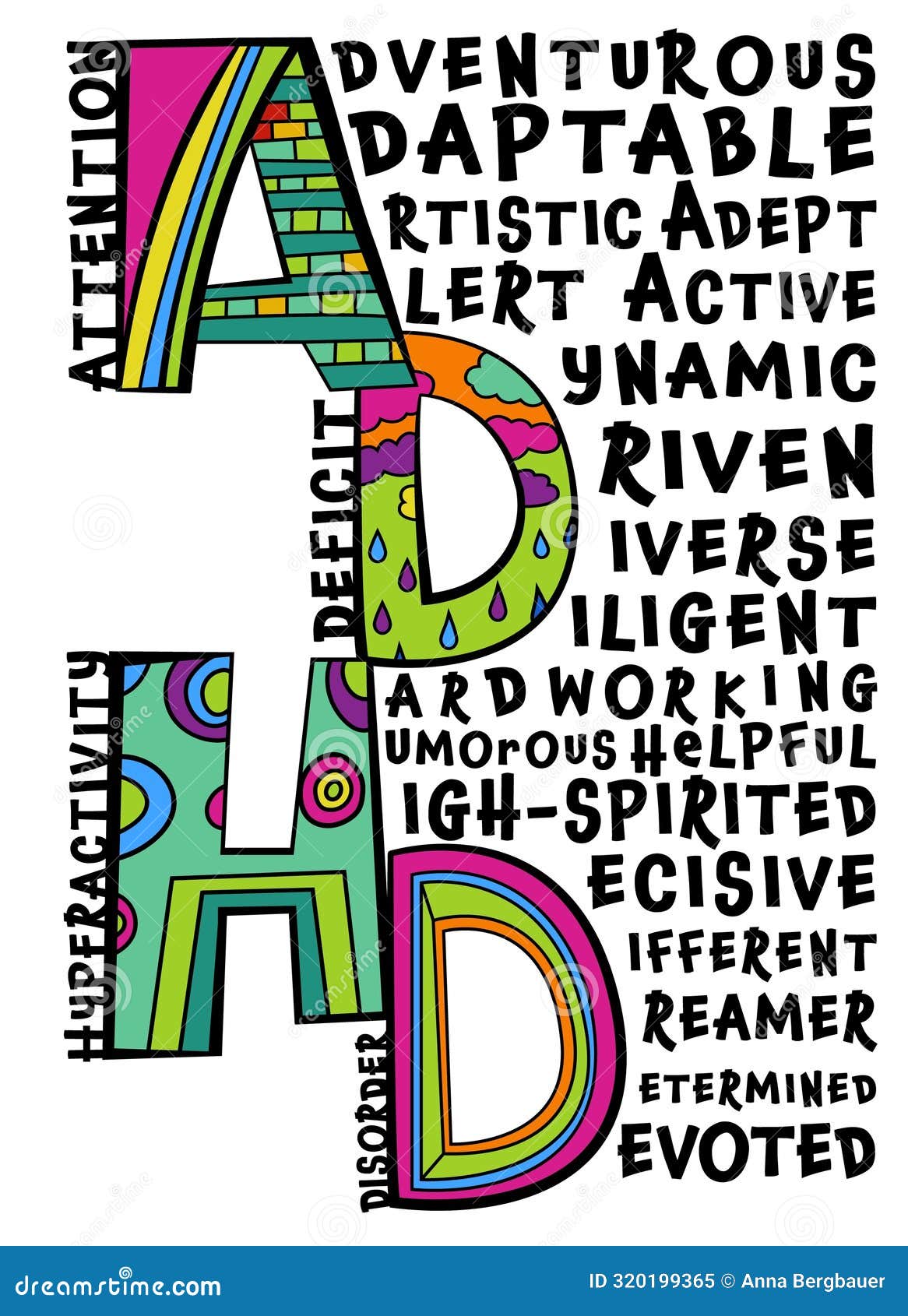 ADHD Concept. Attention Deficit Hyperactivity Disorder Web Banner Stock ...