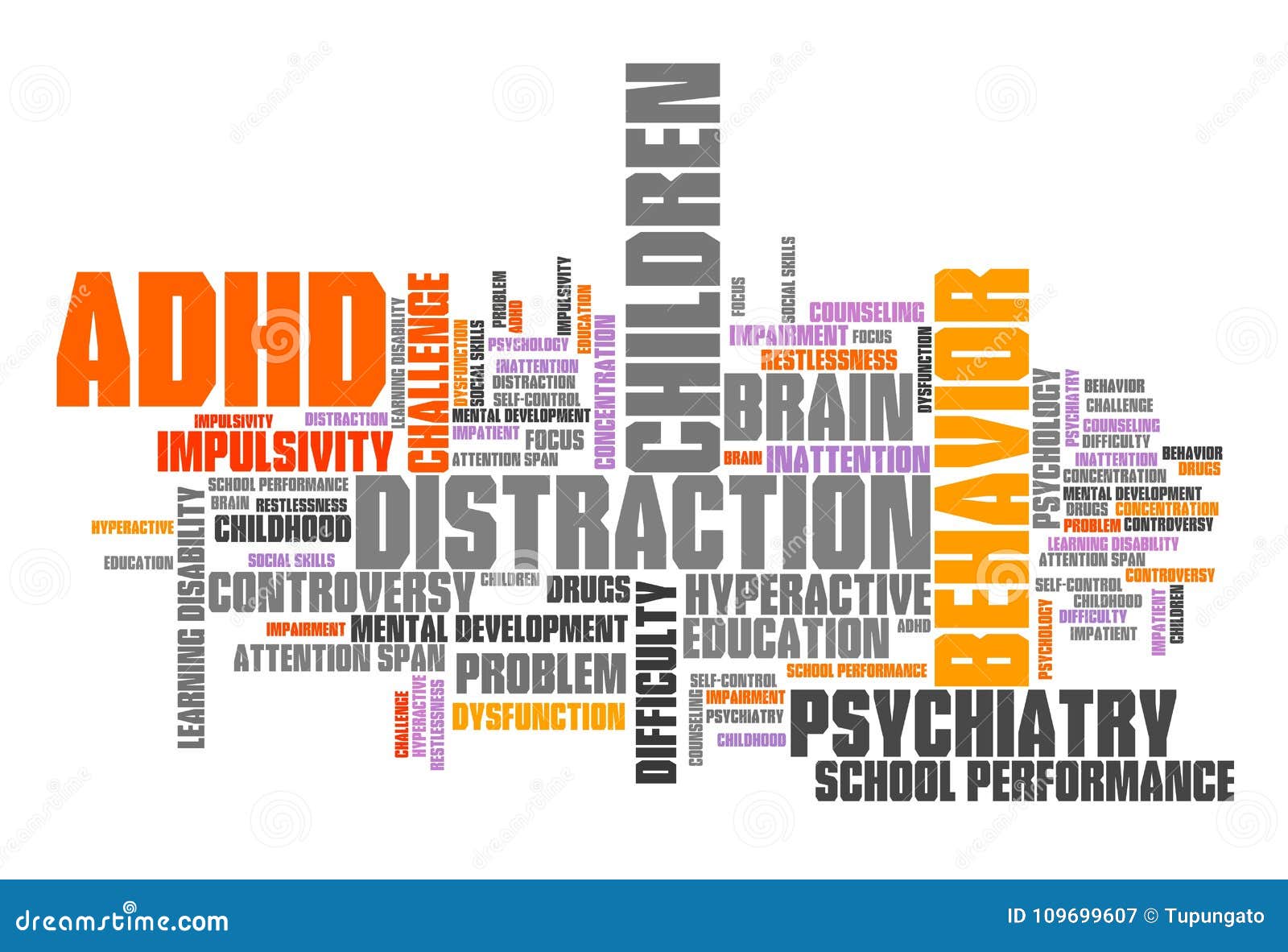 ADHD disorder stock illustration. Illustration of keyword - 109699607