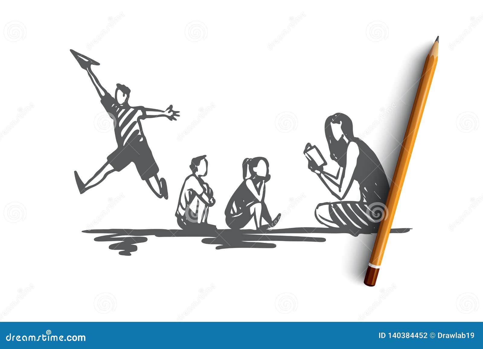 ADHD, Kid, Deficit, Attention, Hyperactivity Concept. Hand Drawn ...