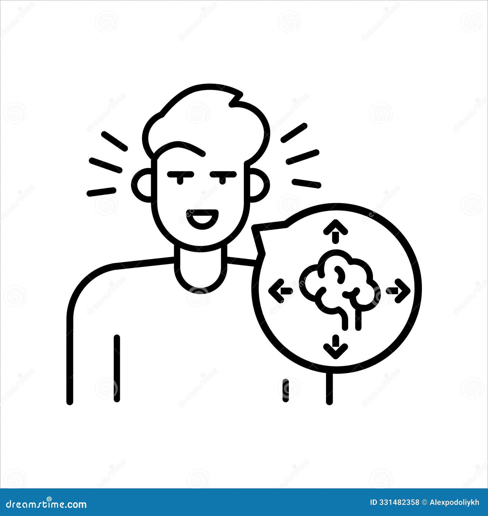 ADHD Line Color Icon Sign for Web Page Stock Vector - Illustration of ...