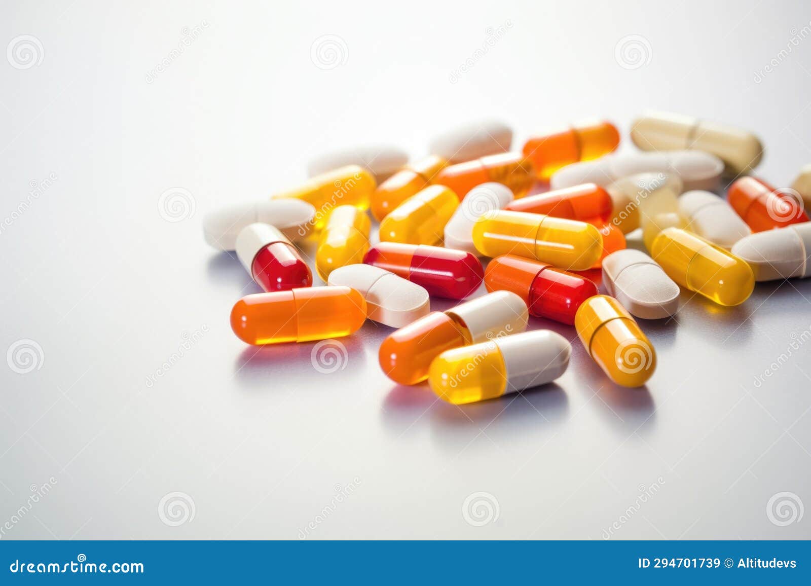 Adhd Medication Capsules Scattered on a Neutral Background Stock Image ...