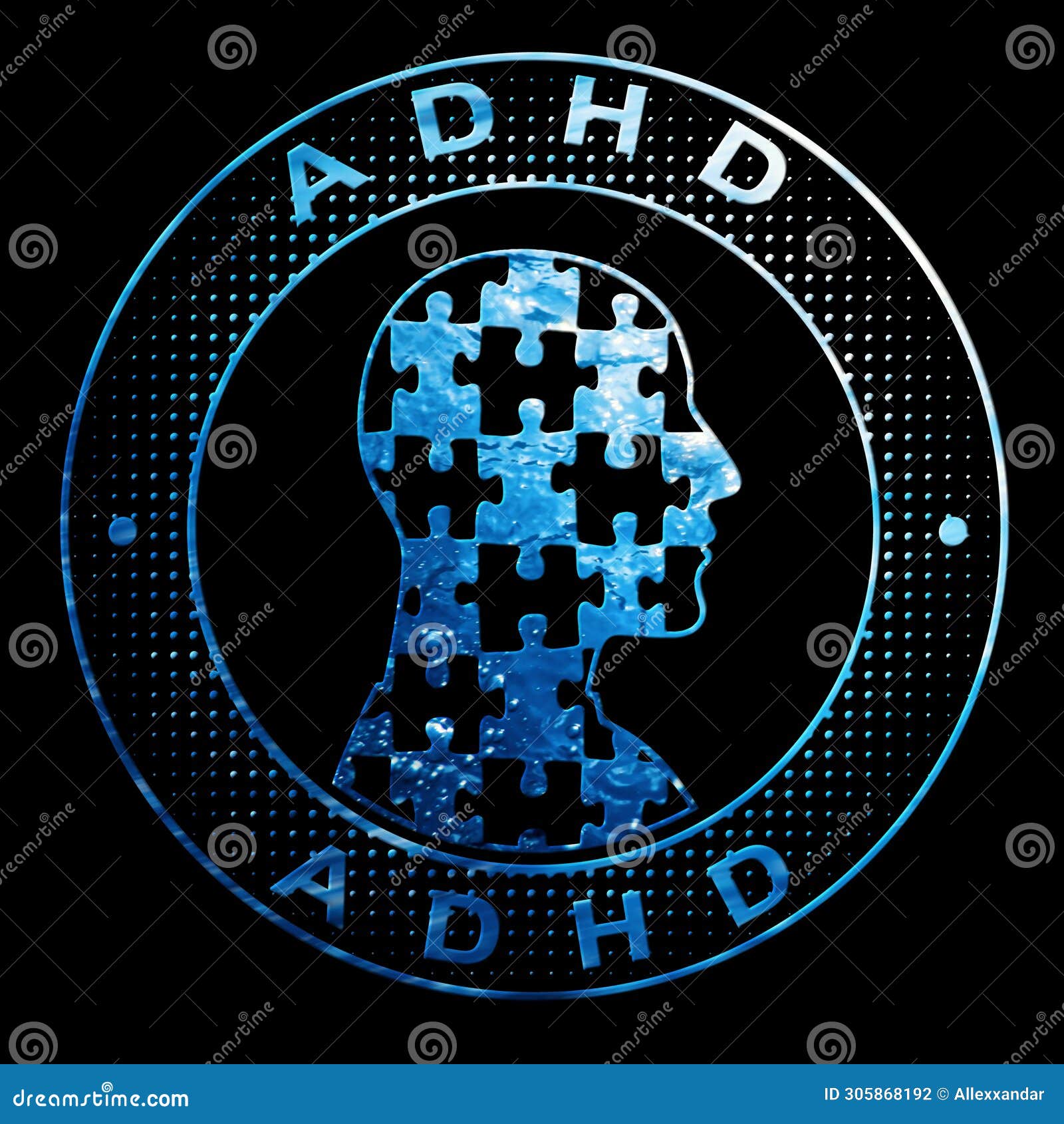 ADHD, Psychology Concept stock illustration. Illustration of health ...