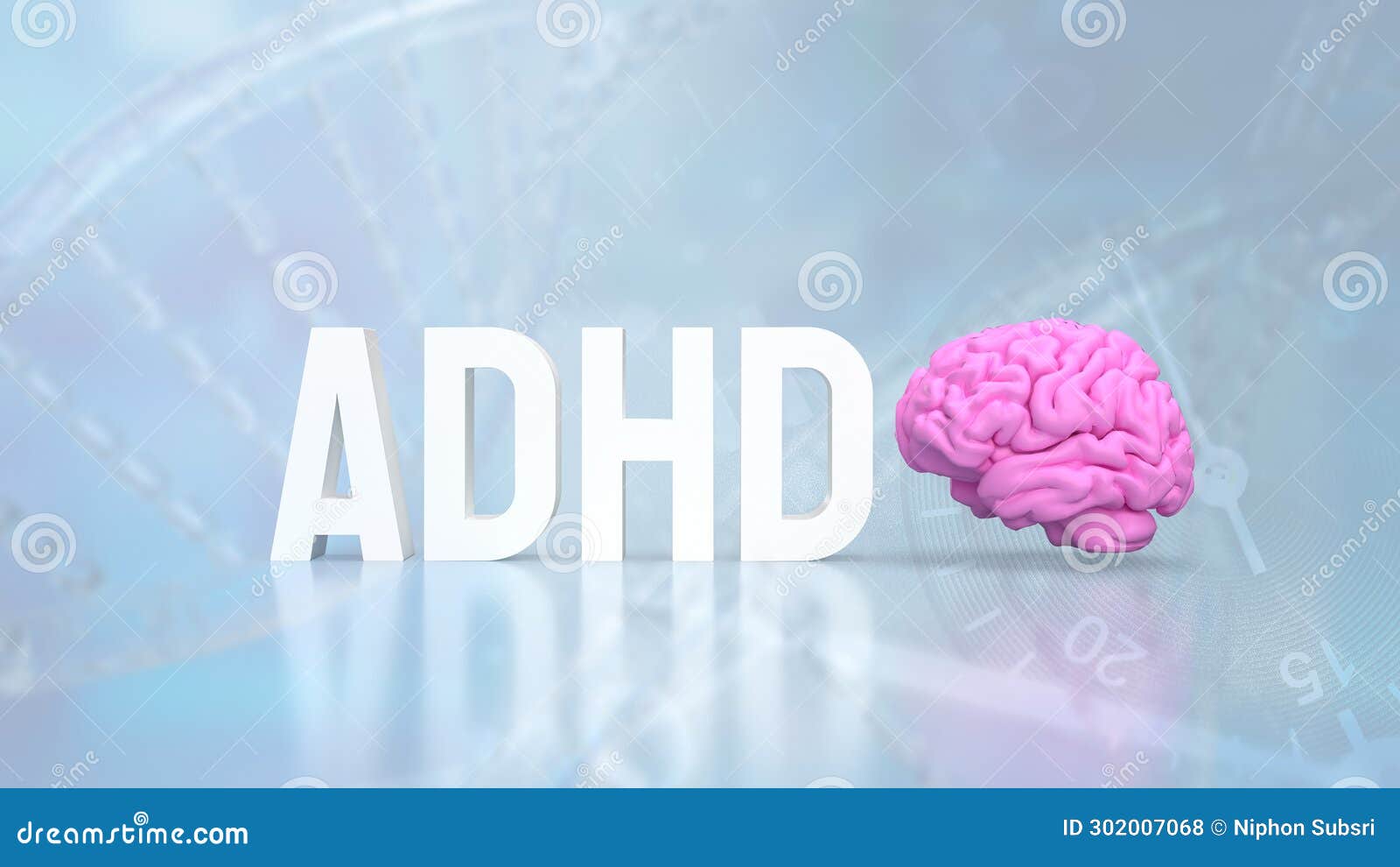 The ADHD for Medical or Education Concept 3d Rendering Stock ...