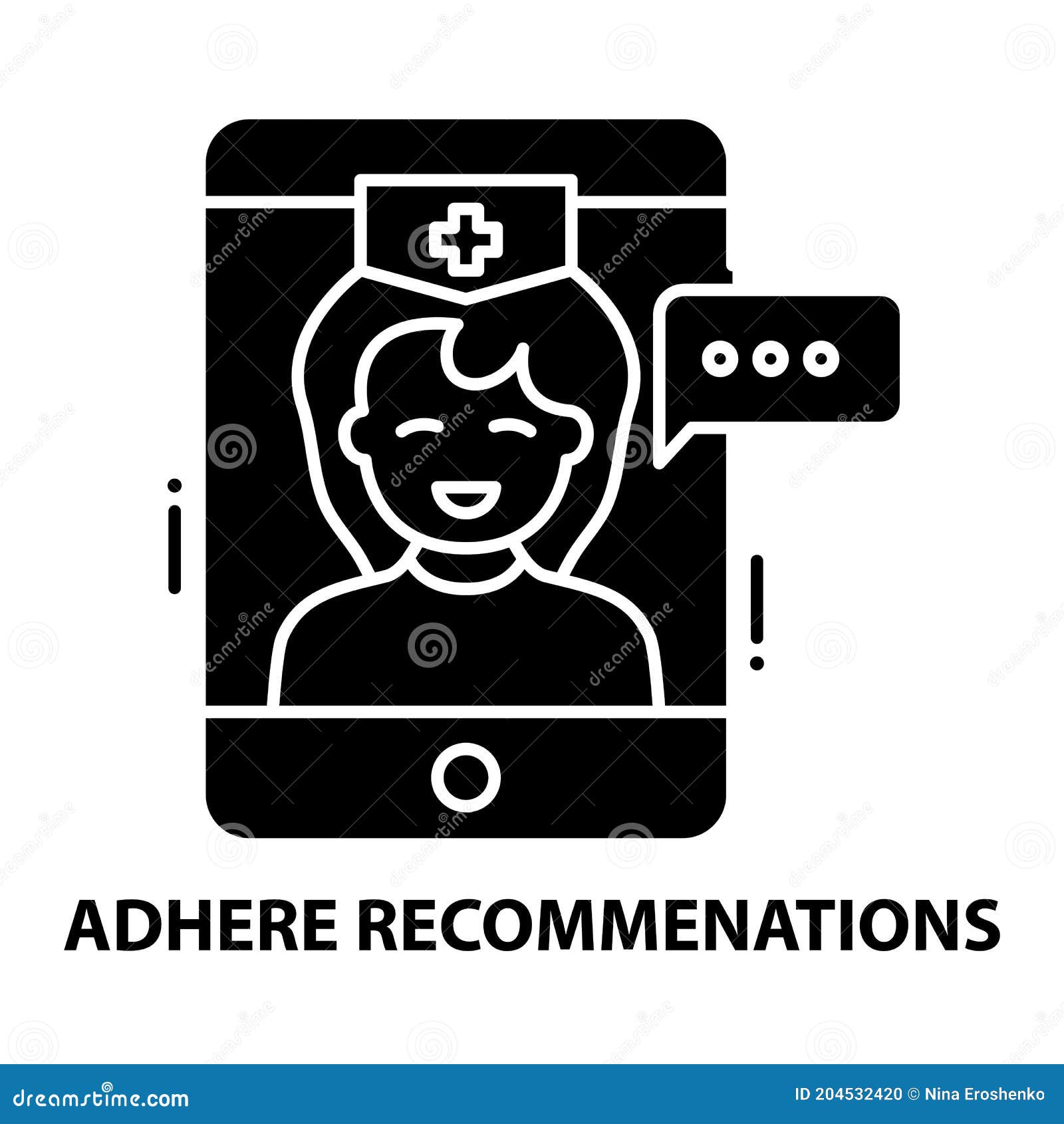 Adhere Recommenations Icon, Black Vector Sign with Editable Strokes ...