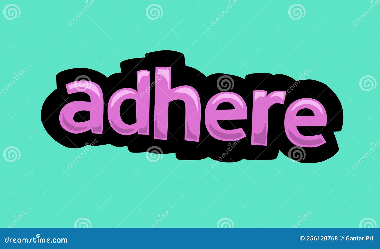 ADHERE Writing Vector Design on a Blue Background Stock Vector ...