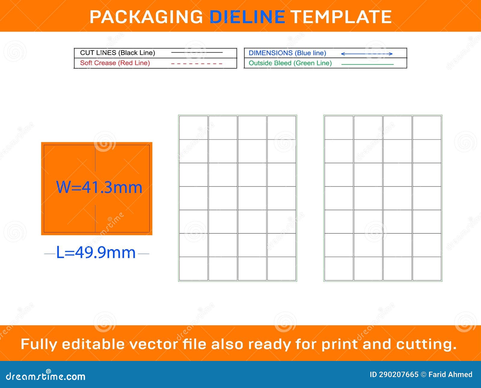 2 Adhesive Address Labels Dieline Template In A4 Sheet SVG, Ai, EPS ...