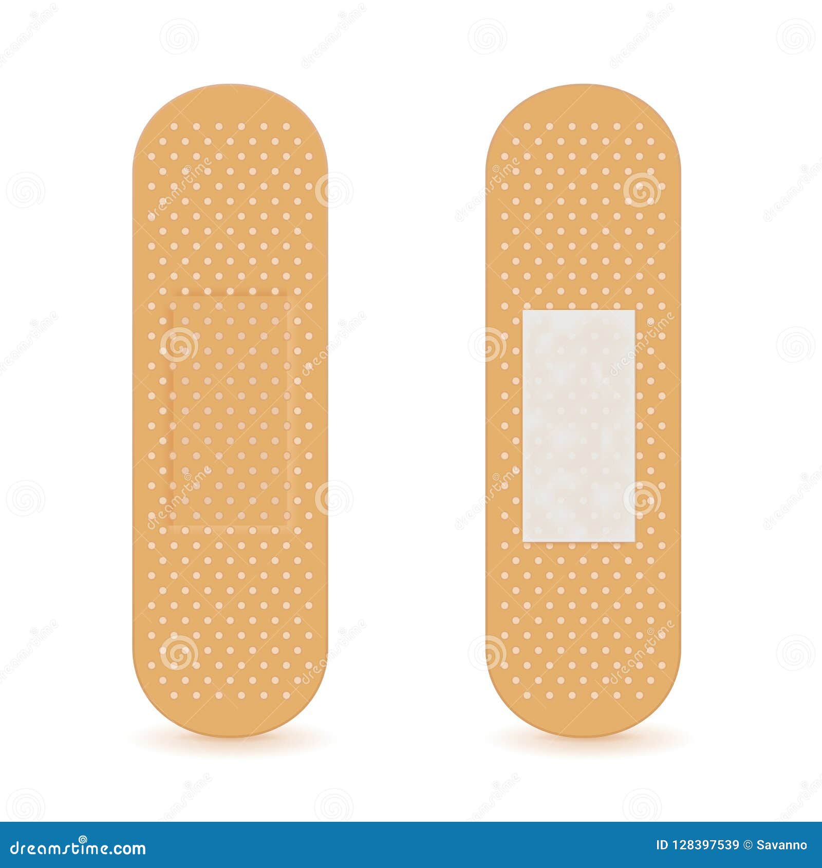 Adhesive Bandage. Brown Set Stock Vector - Illustration of medical ...
