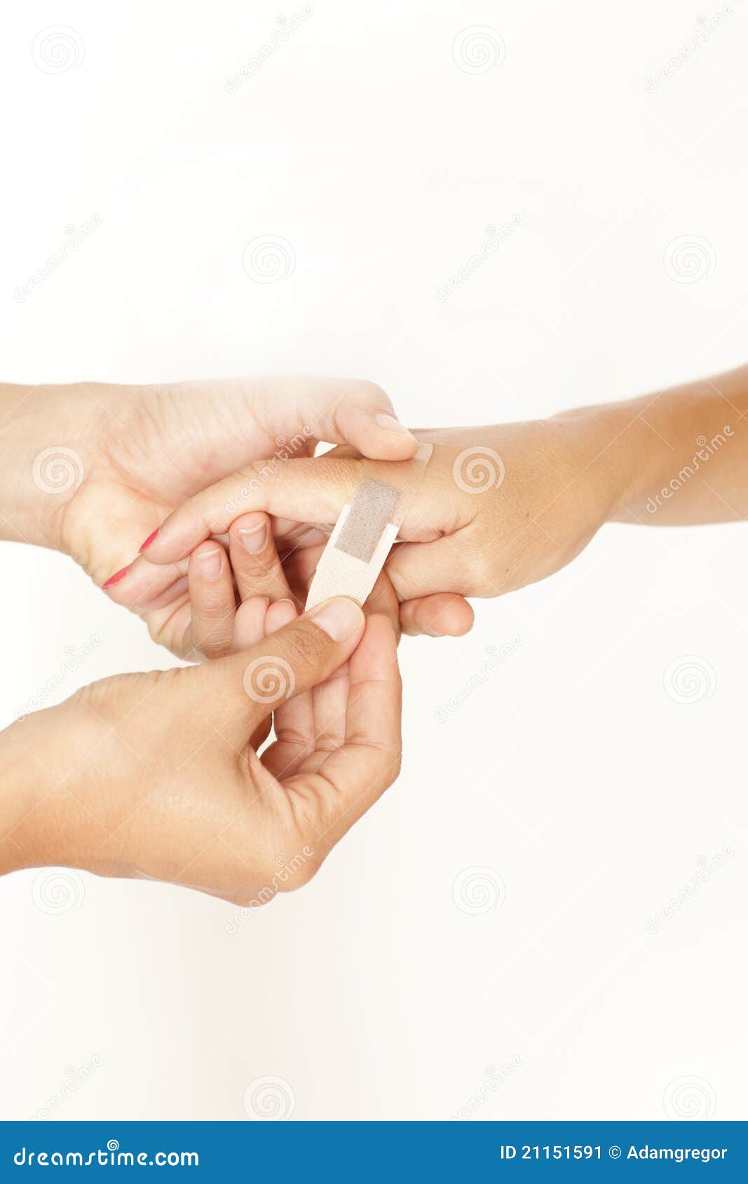 Adhesive bandage on hand stock image. Image of small - 21151591