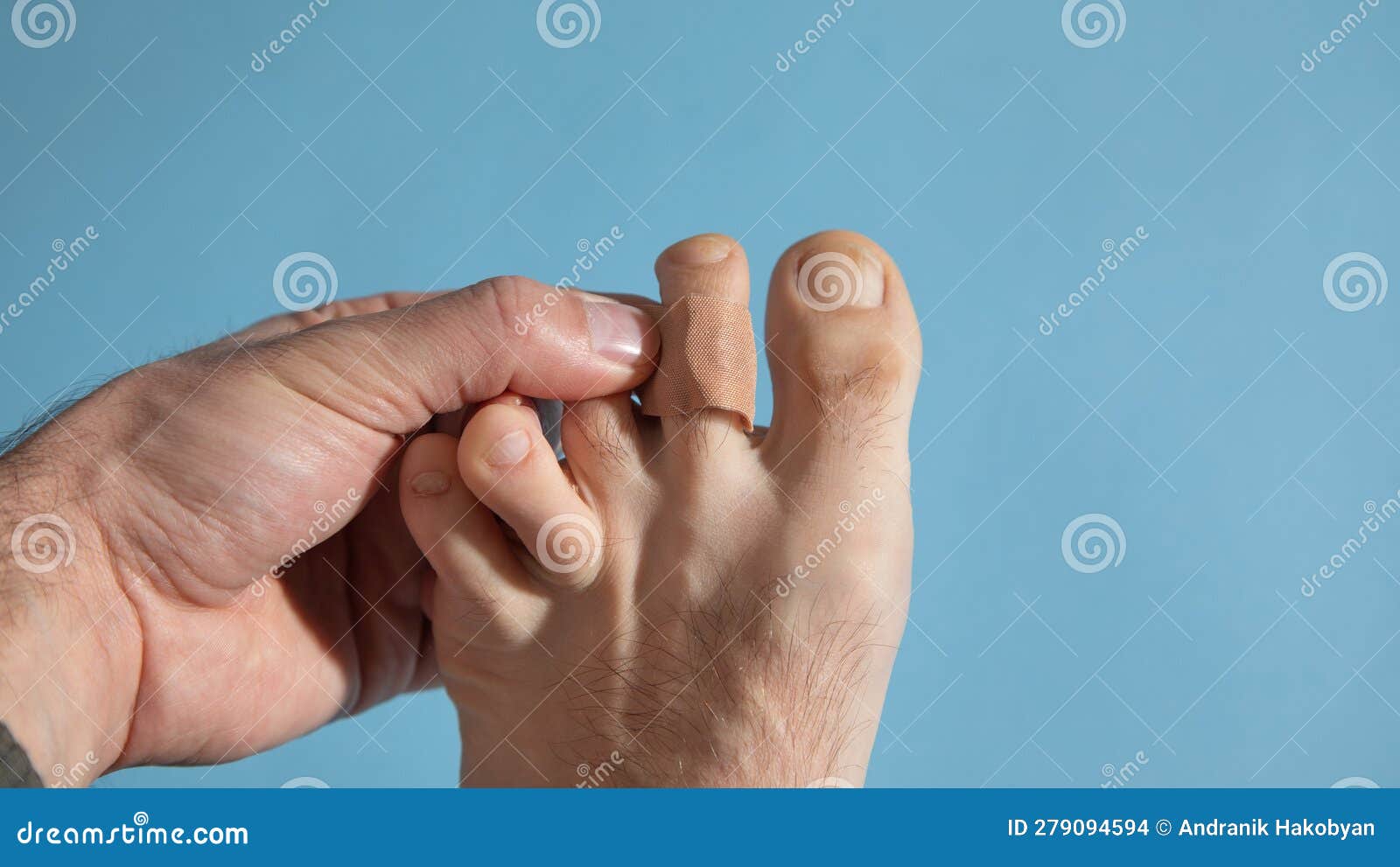 Adhesive Bandage on Human Leg Stock Photo - Image of care, adhesive ...