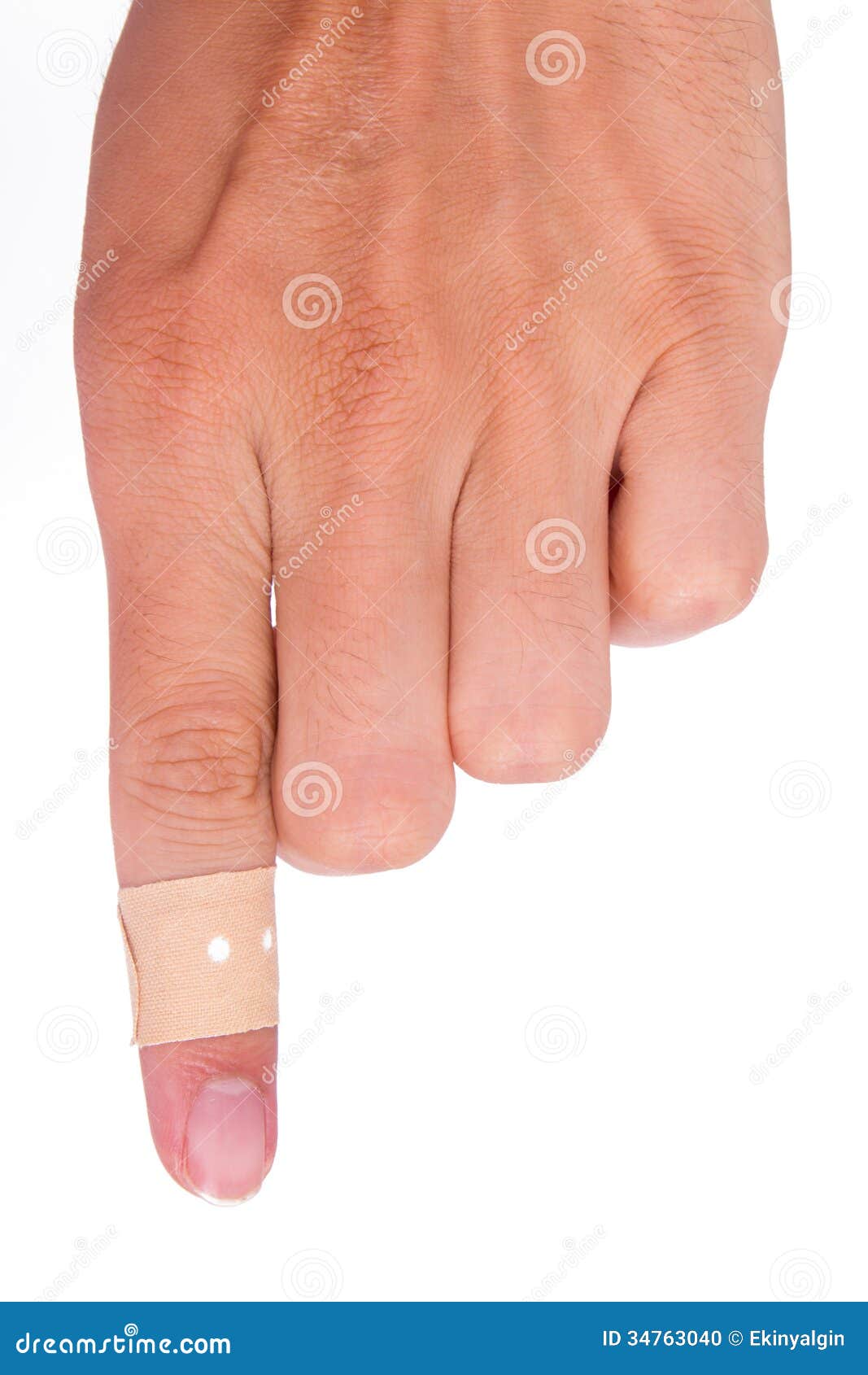 Adhesive Bandage on Index Finger Stock Photo - Image of tool, healthy ...