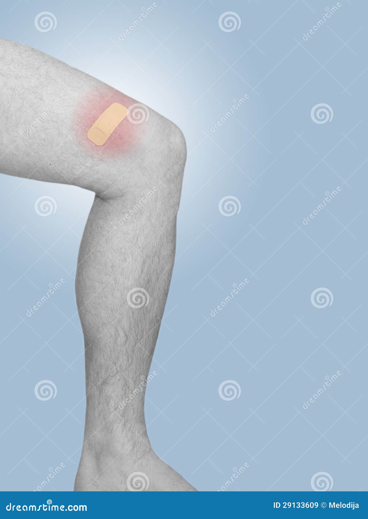 Adhesive Bandage Plaster on the Knee. Stock Image - Image of accident ...