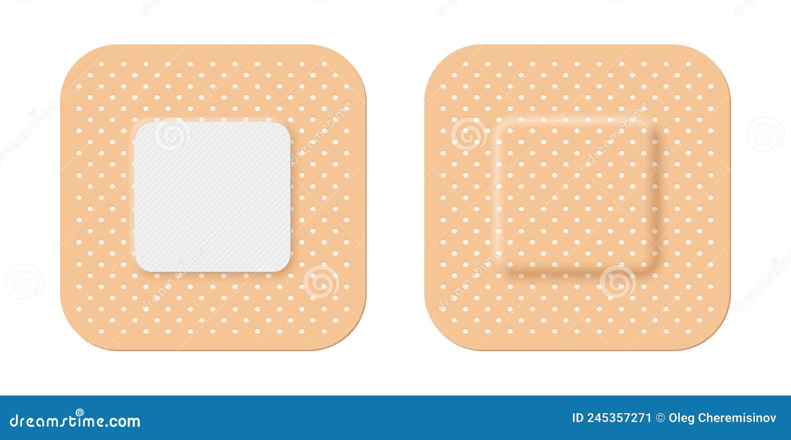 Adhesive Bandage Set of Square Shape, 3d Realistic Band Aid, Back and ...