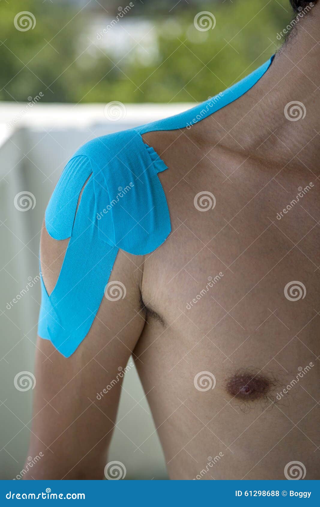 Adhesive Bandage on Shoulder Stock Photo - Image of bandage, healthcare ...