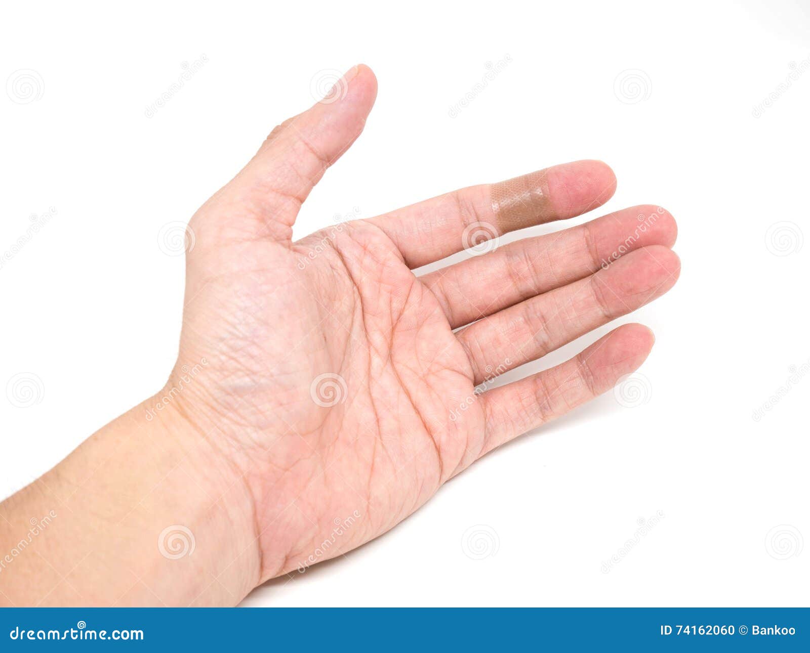 Adhesive Healing Plaster on Asian Man Finger Stock Photo - Image of ...