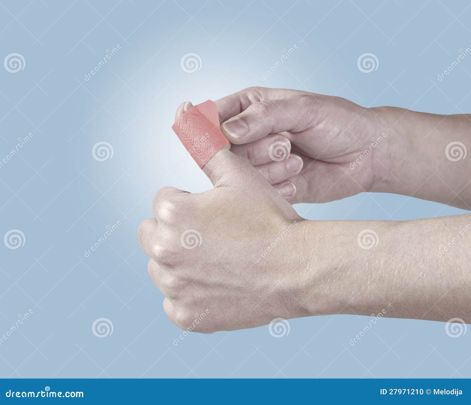 Adhesive Healing Plaster on Finger. Stock Photo - Image of plaster ...