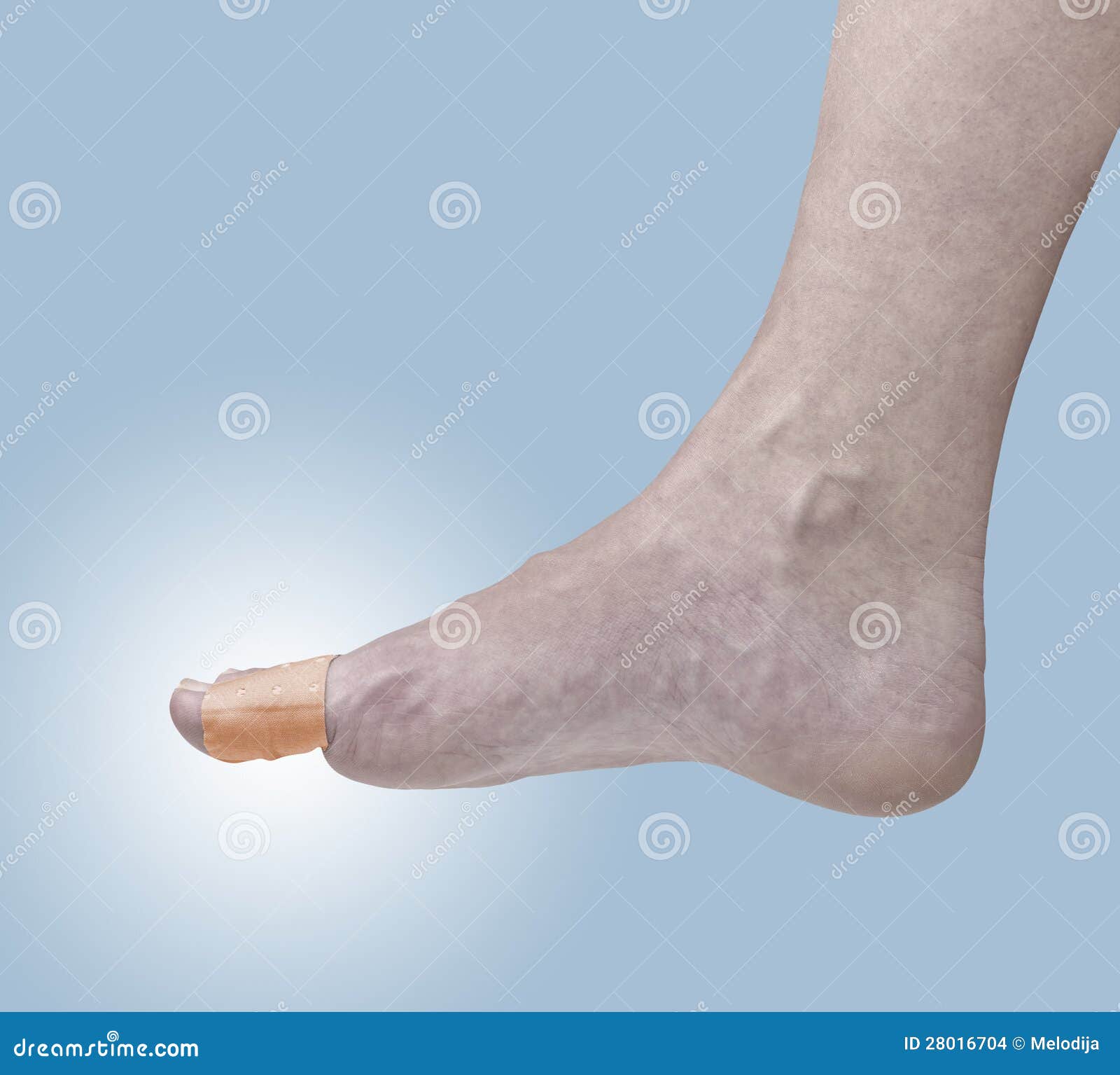Adhesive Healing Plaster on Foot Finger. Stock Photo - Image of ...