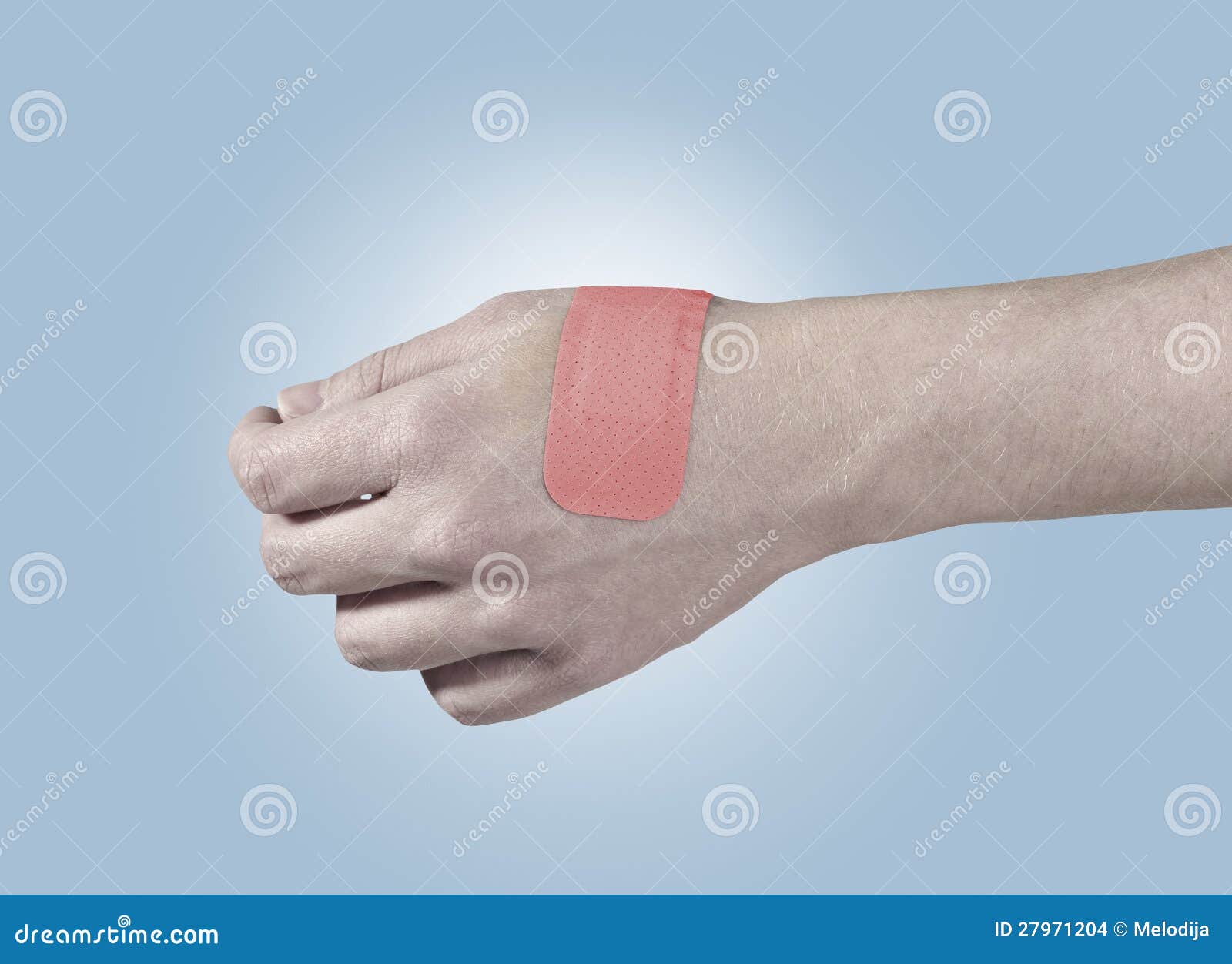 Adhesive Healing Plaster on Hand. Stock Photo - Image of pain, help ...