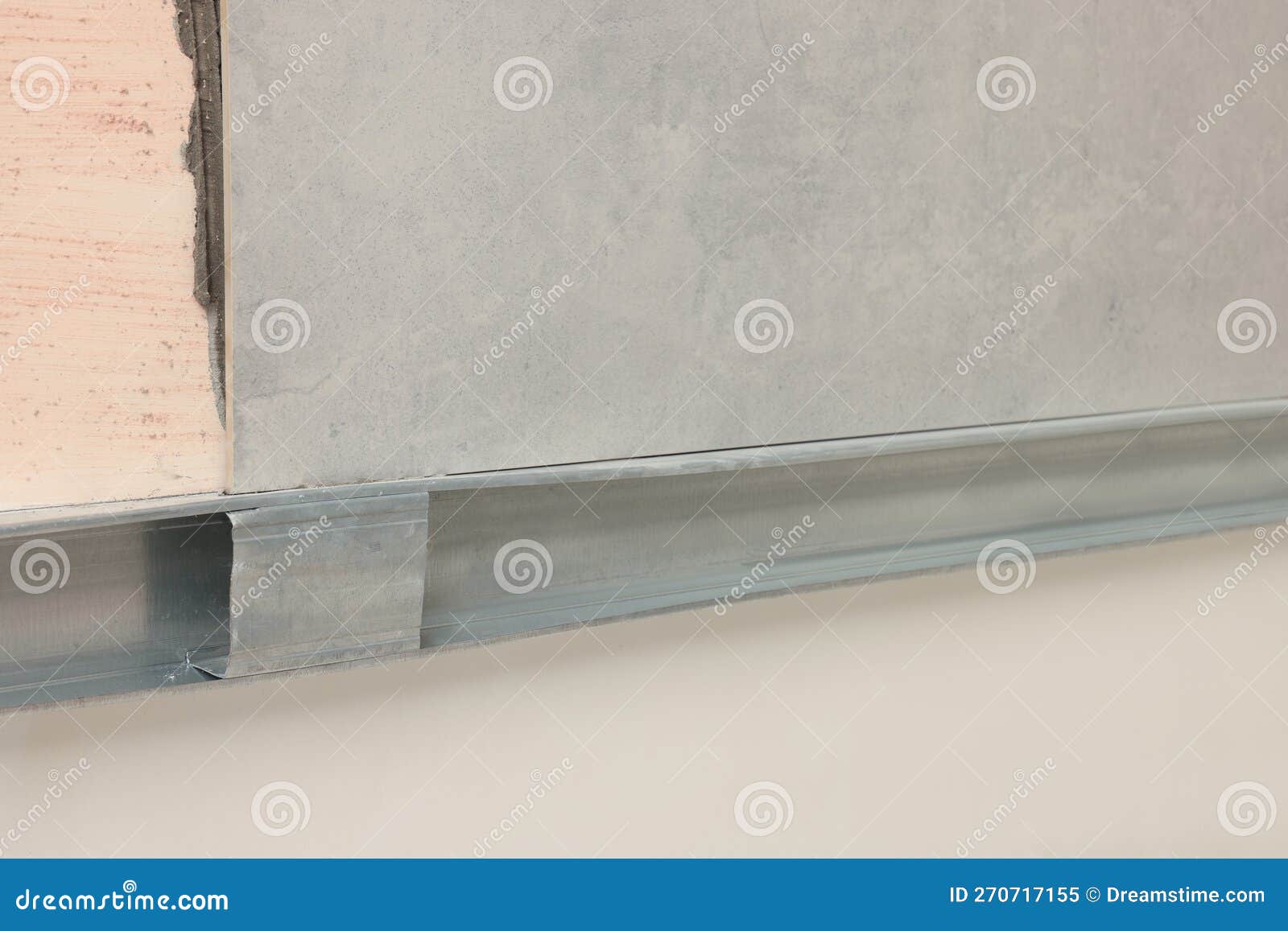 Adhesive Mix with Tile and Metal Stud on Wall, Closeup Stock Image ...
