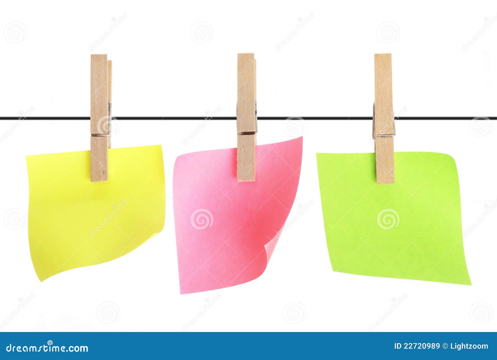 Adhesive Not Papers Hanging on Closthesline Stock Image - Image of ...