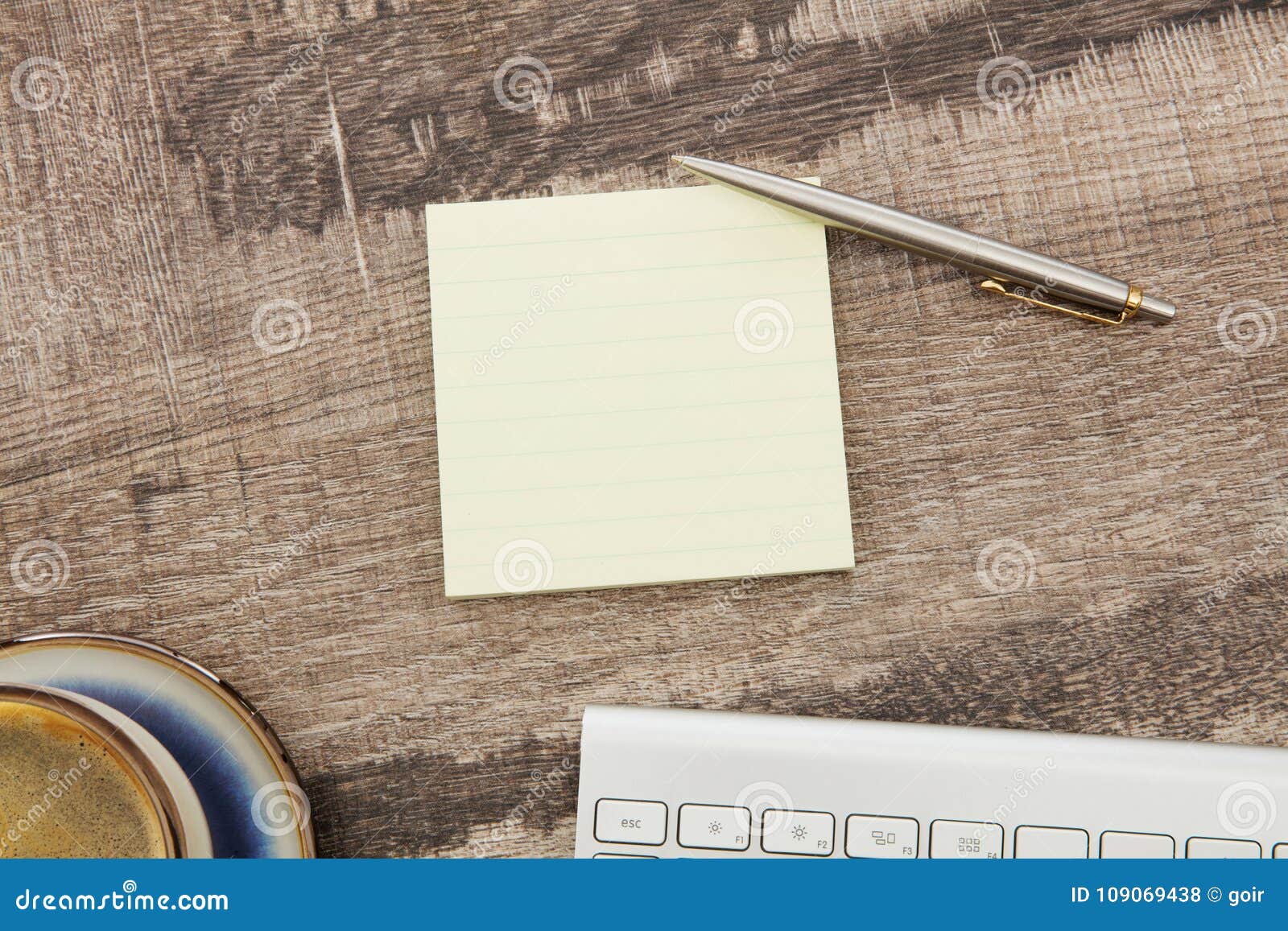 Adhesive note on desk stock photo. Image of table, closeup - 109069438