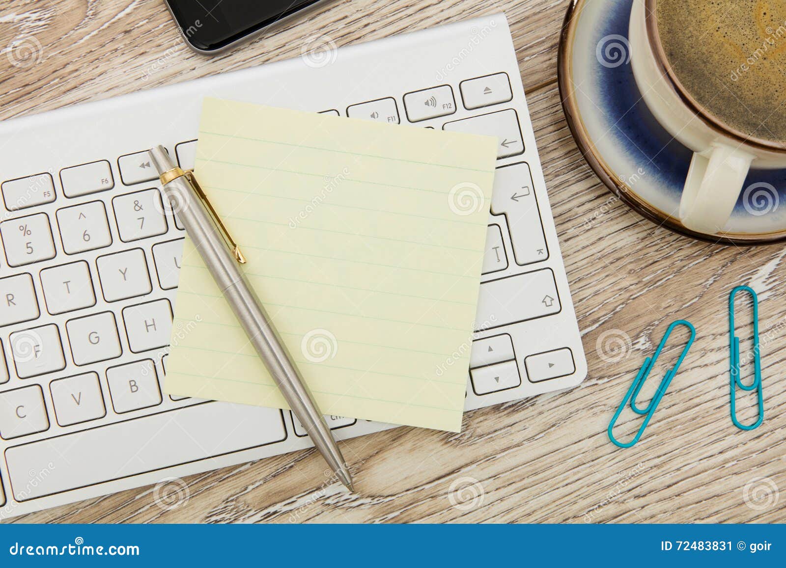 Adhesive note on desk stock image. Image of list, desk - 72483831