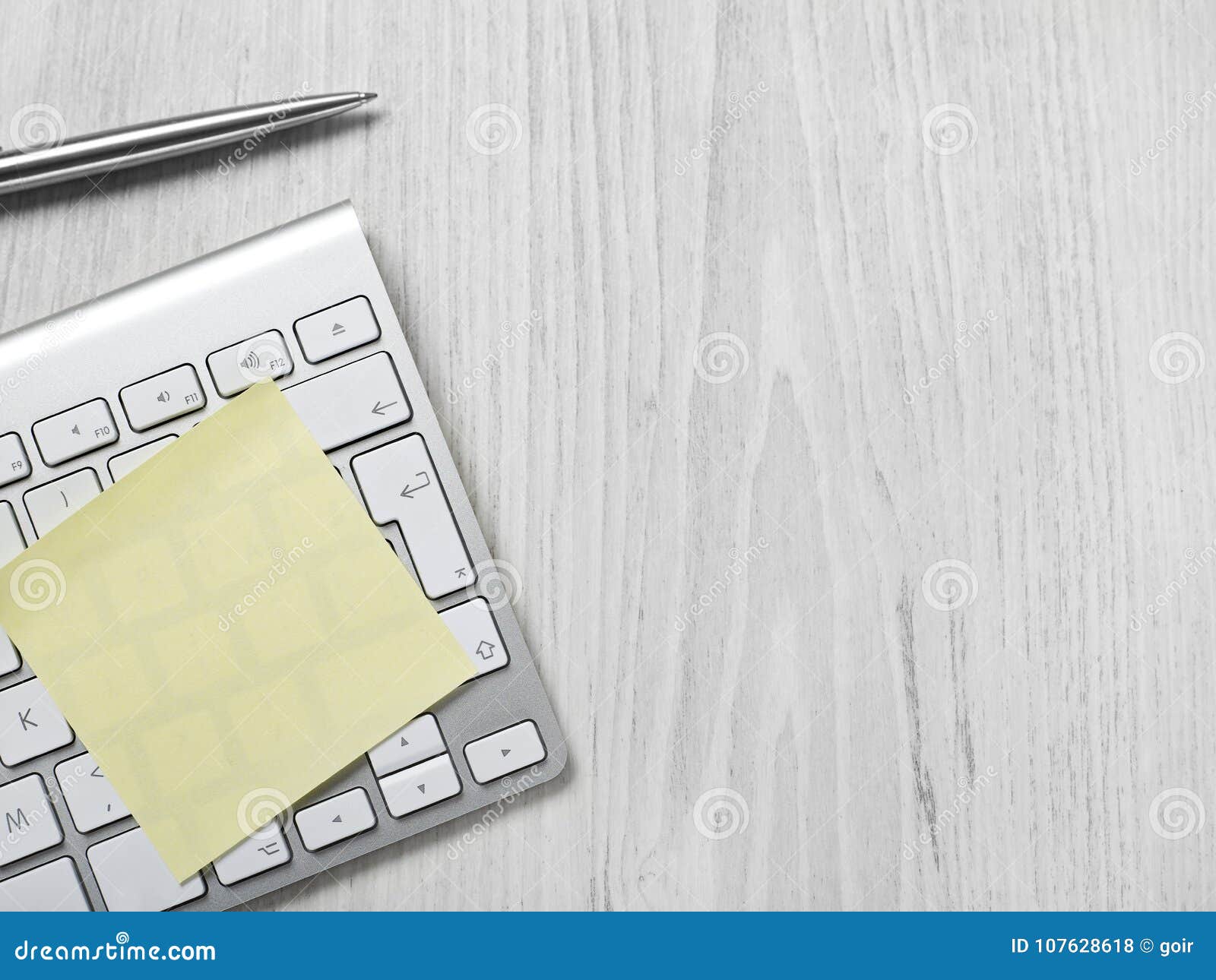 Adhesive note on keyboard stock photo. Image of label - 107628618