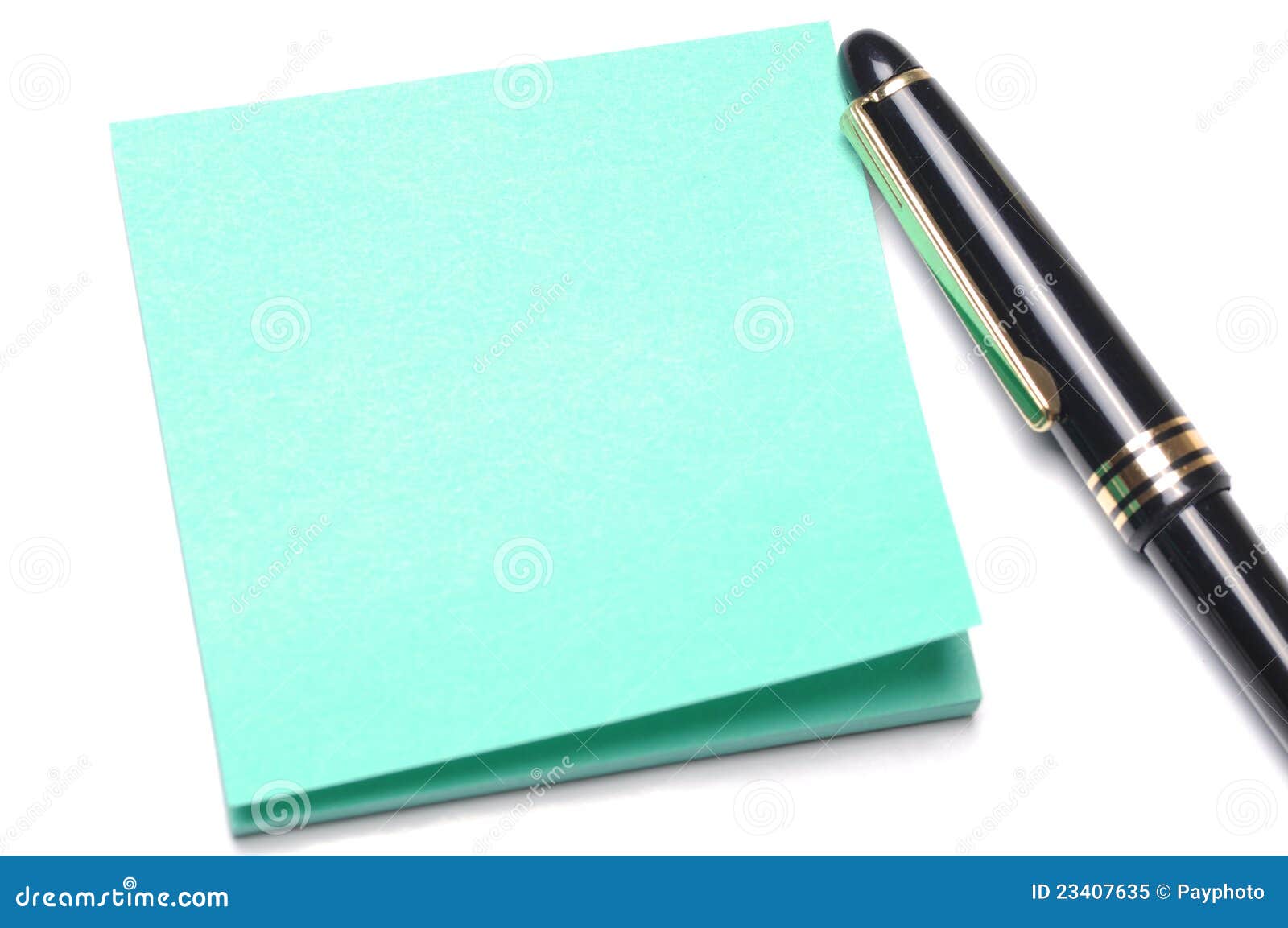 Adhesive note and pen stock image. Image of business - 23407635