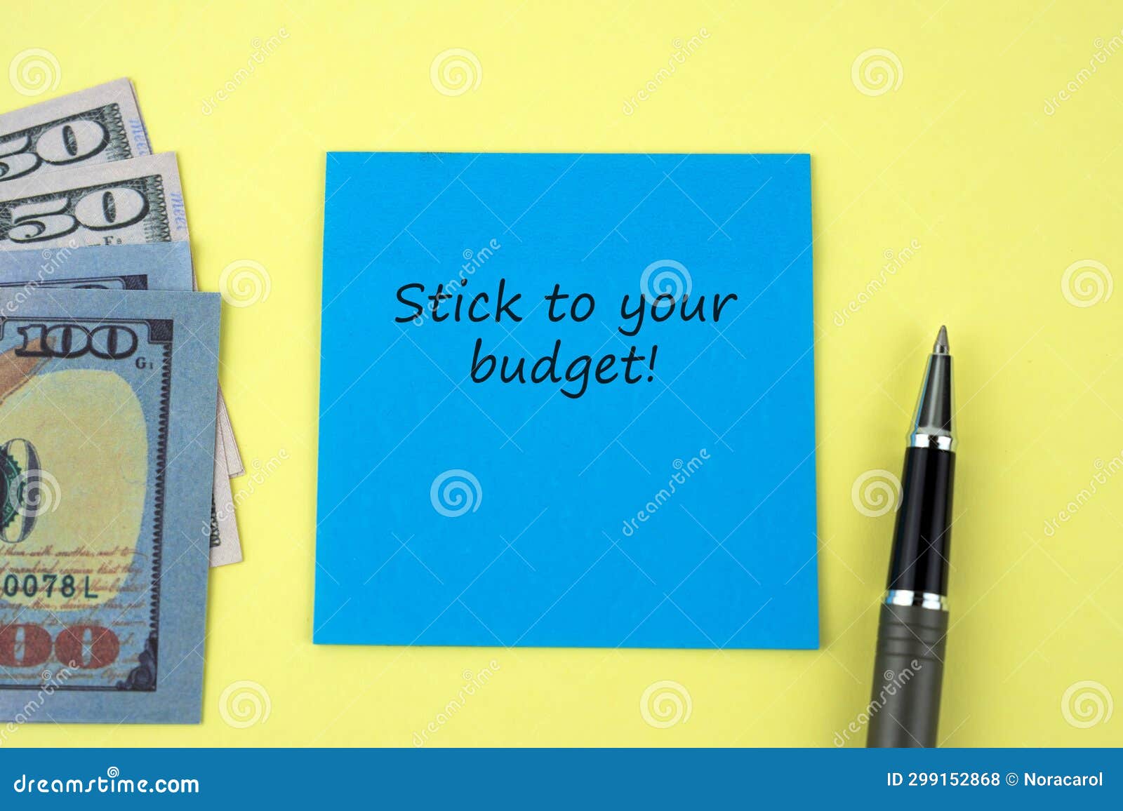 Adhesive Note with Text Stick To Your Budget Stock Photo - Image of ...