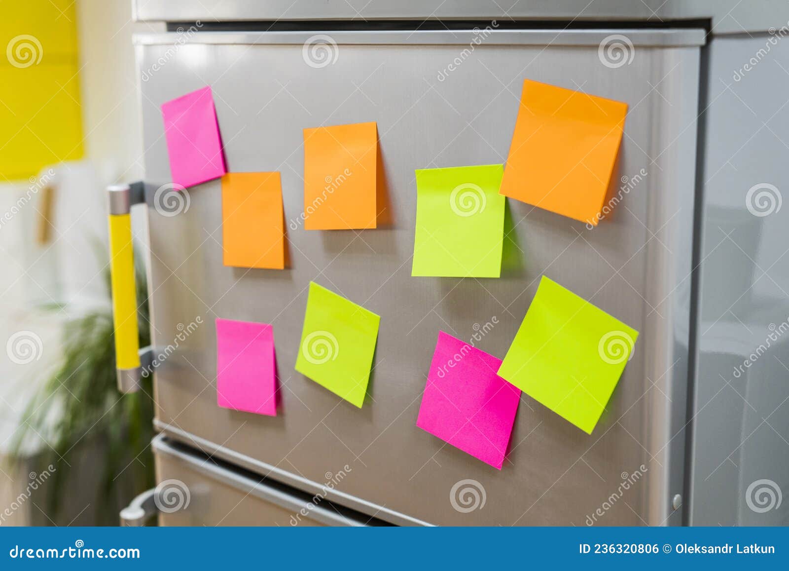 Adhesive Notes Fridge. High Quality Photo Stock Photo - Image of ...