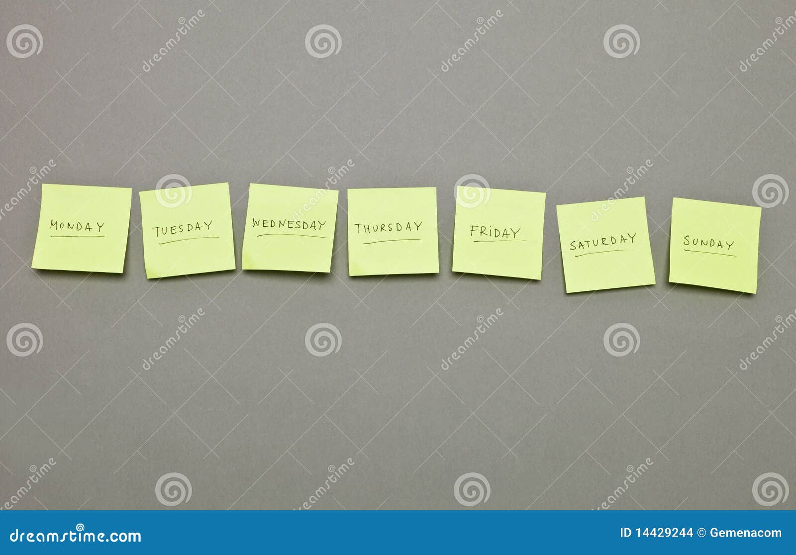 Adhesive Notes with the Weekdays Stock Photo - Image of inspiration ...