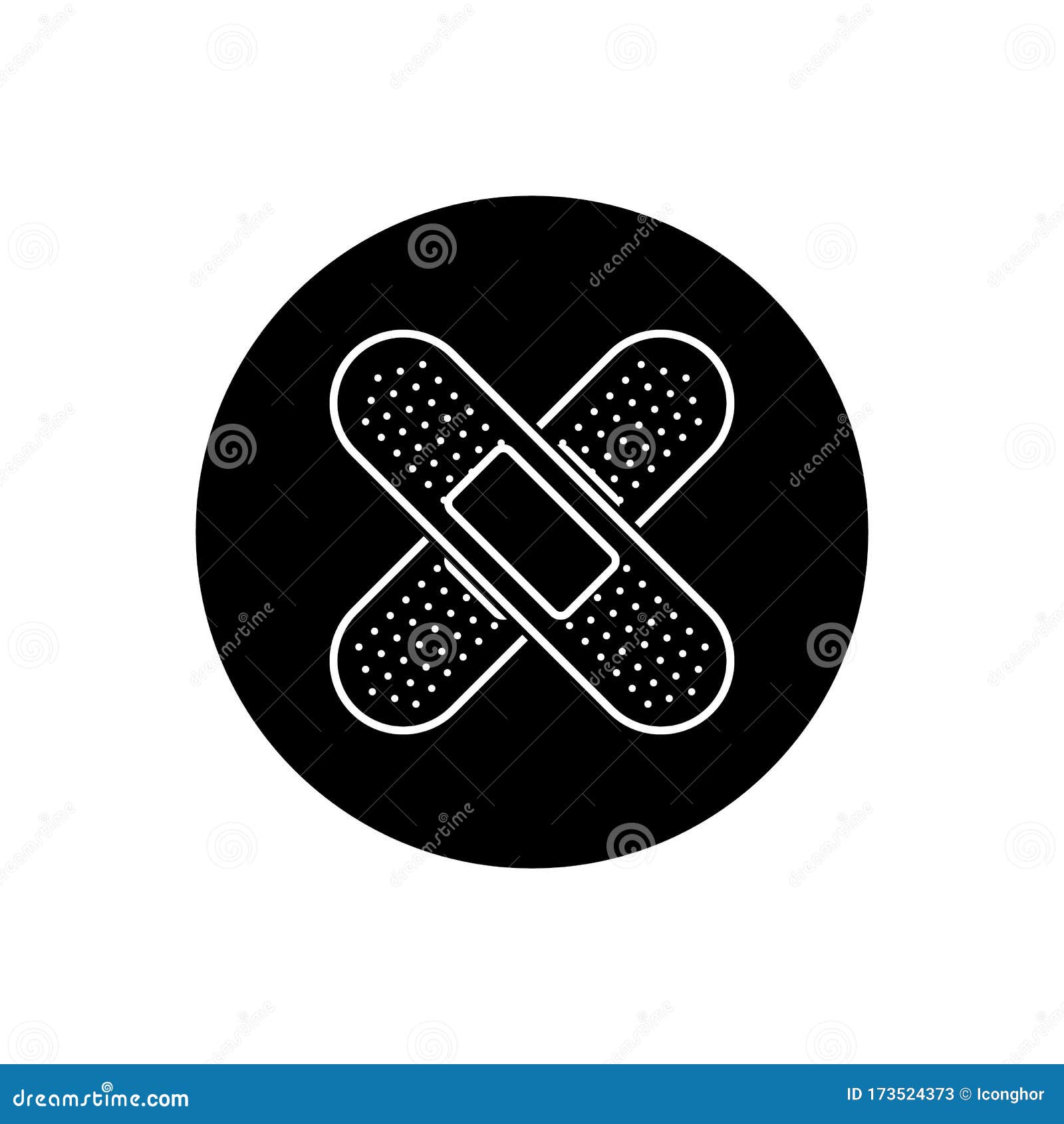 Adhesive plaster Icon. stock vector. Illustration of medicine - 173524373
