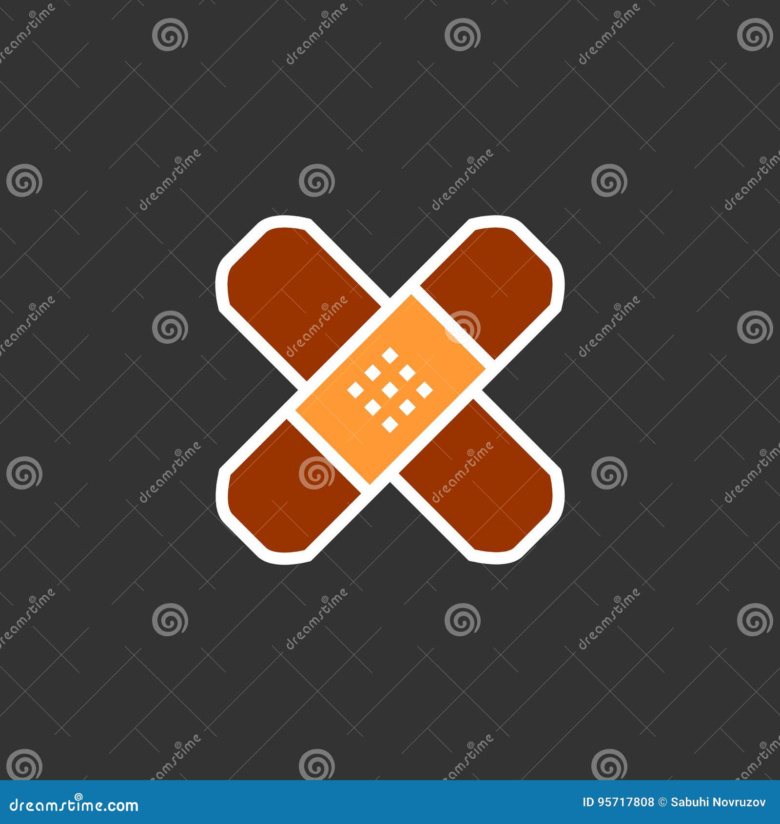 Adhesive Plaster Line Icon, Solid Vector Logo Illustration, Flat ...